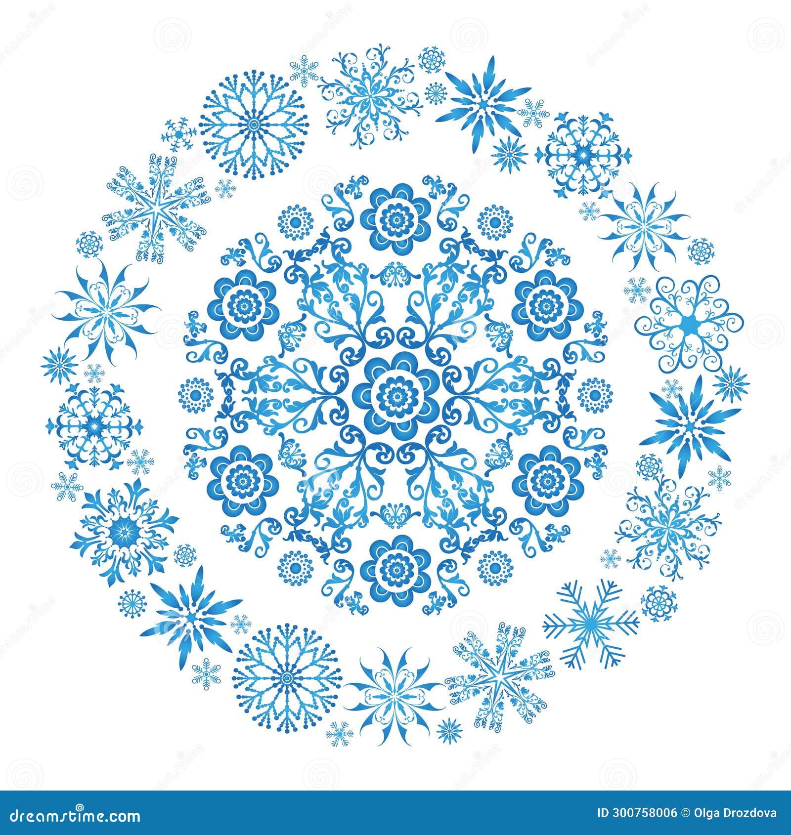 Vector Gradient Snowflakes on a Transparent Background. Isolated Stock ...