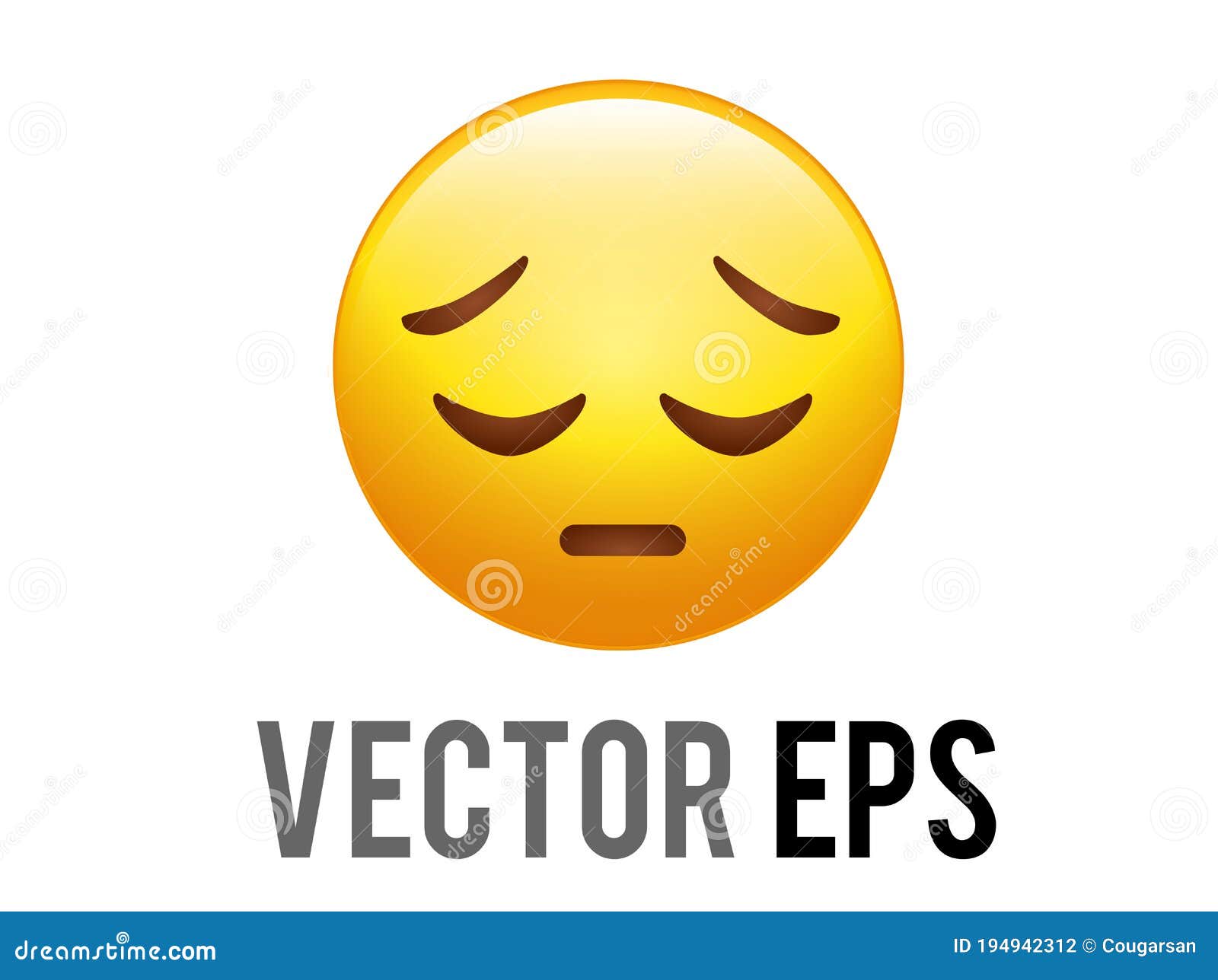 Vector Gradient Yellow Afraid, Disappointed and Upset Face Icon Stock ...