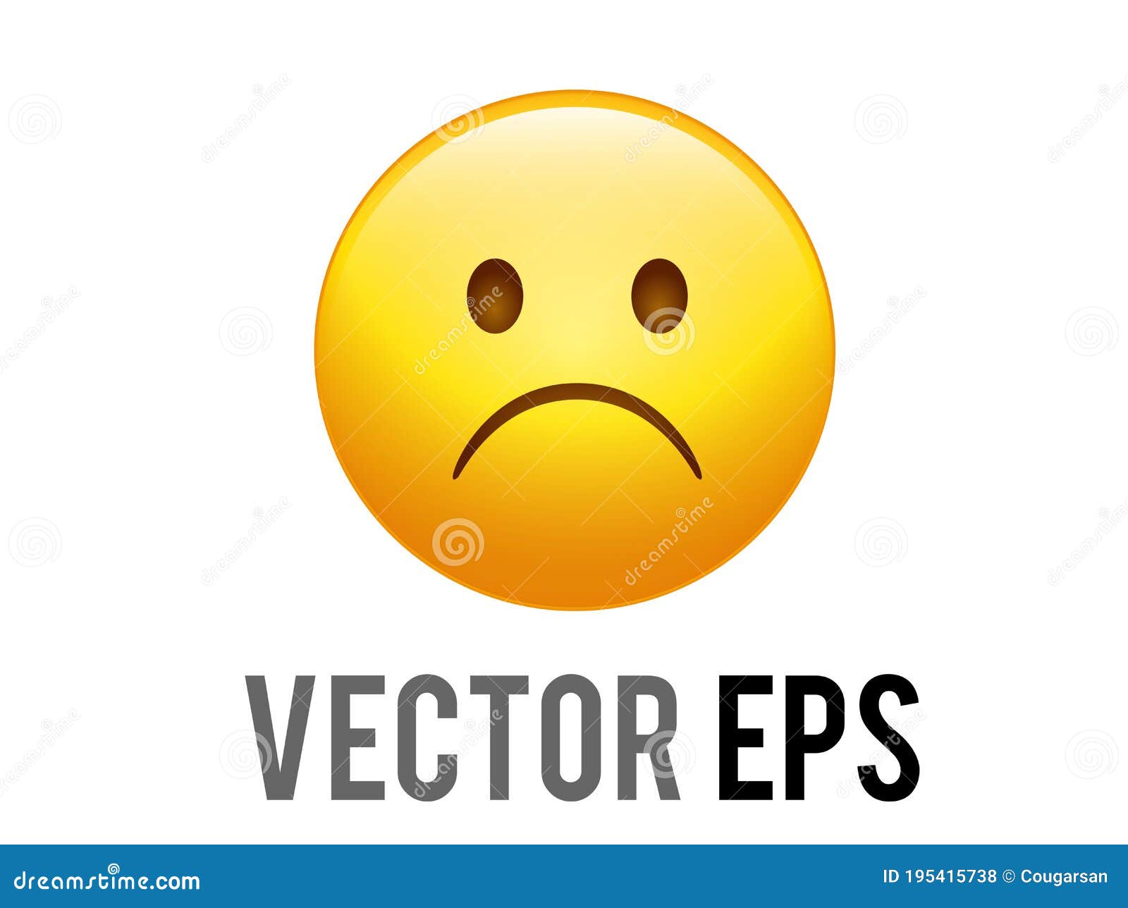 Vector Gradient Yellow Afraid, Disappointed and Upset Face Icon Stock ...