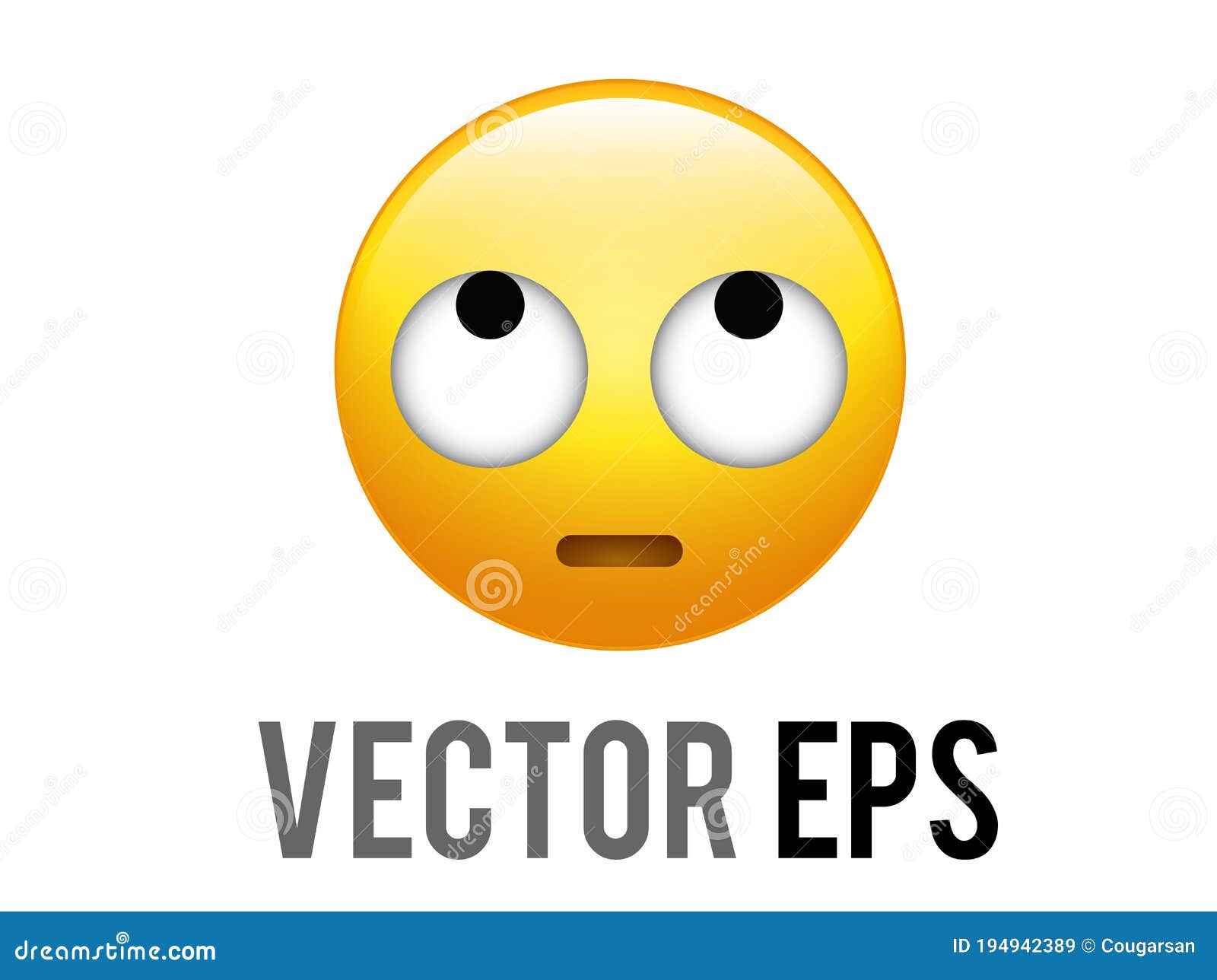 Vector Gradient Yellow Concerned Face with Eyes Up Icon Stock Vector ...
