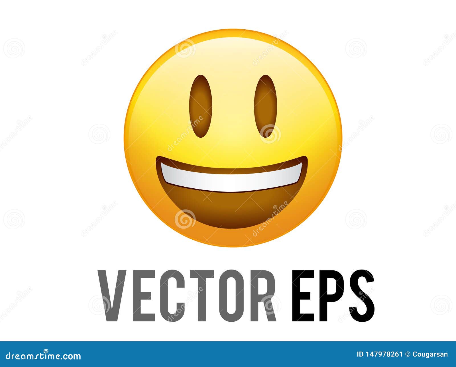 Vector Gradient Yellow Smiley Face with White Teeth Icon Stock Vector ...