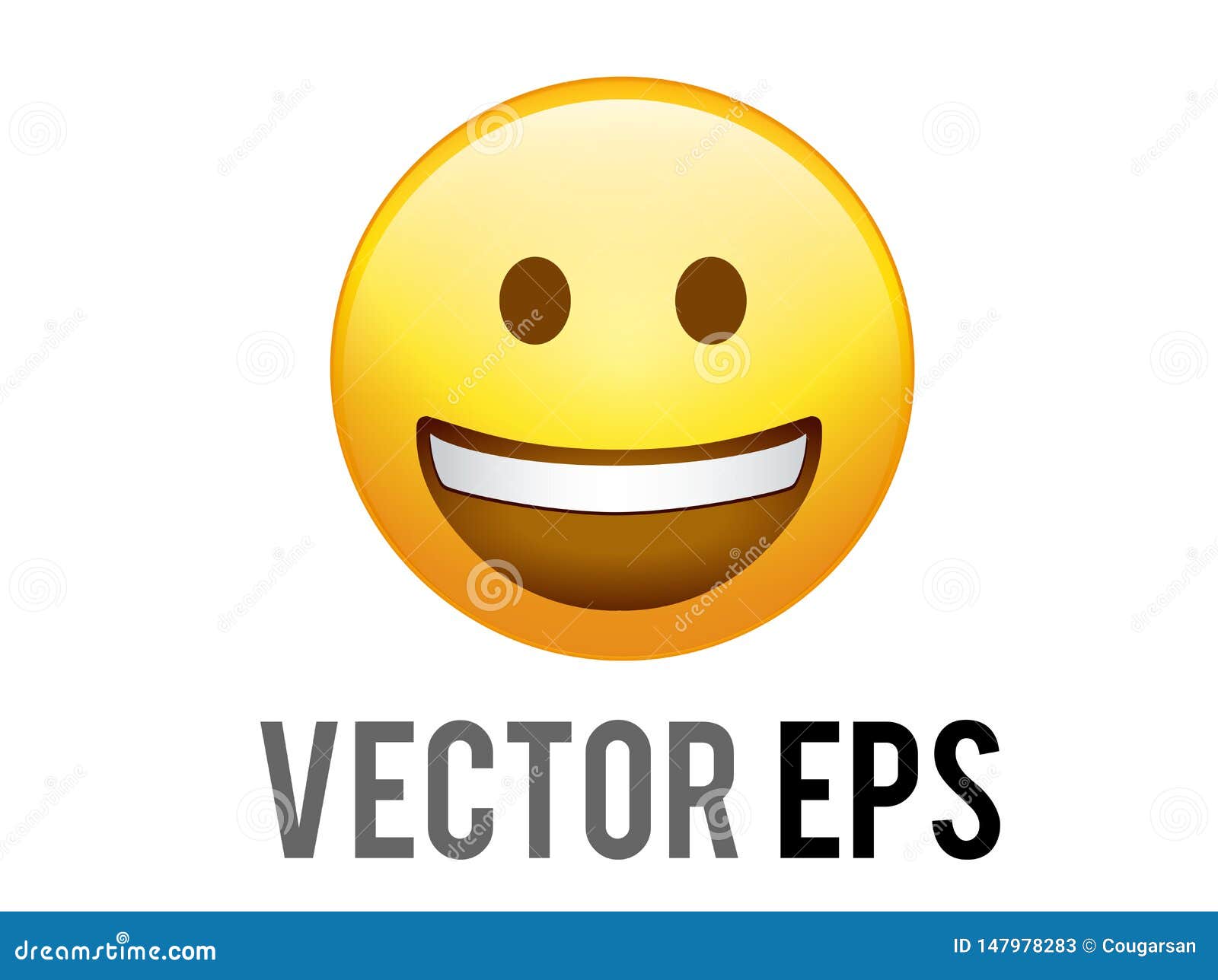 Vector Gradient Yellow Smiley Face with White Teeth Icon Stock Vector ...