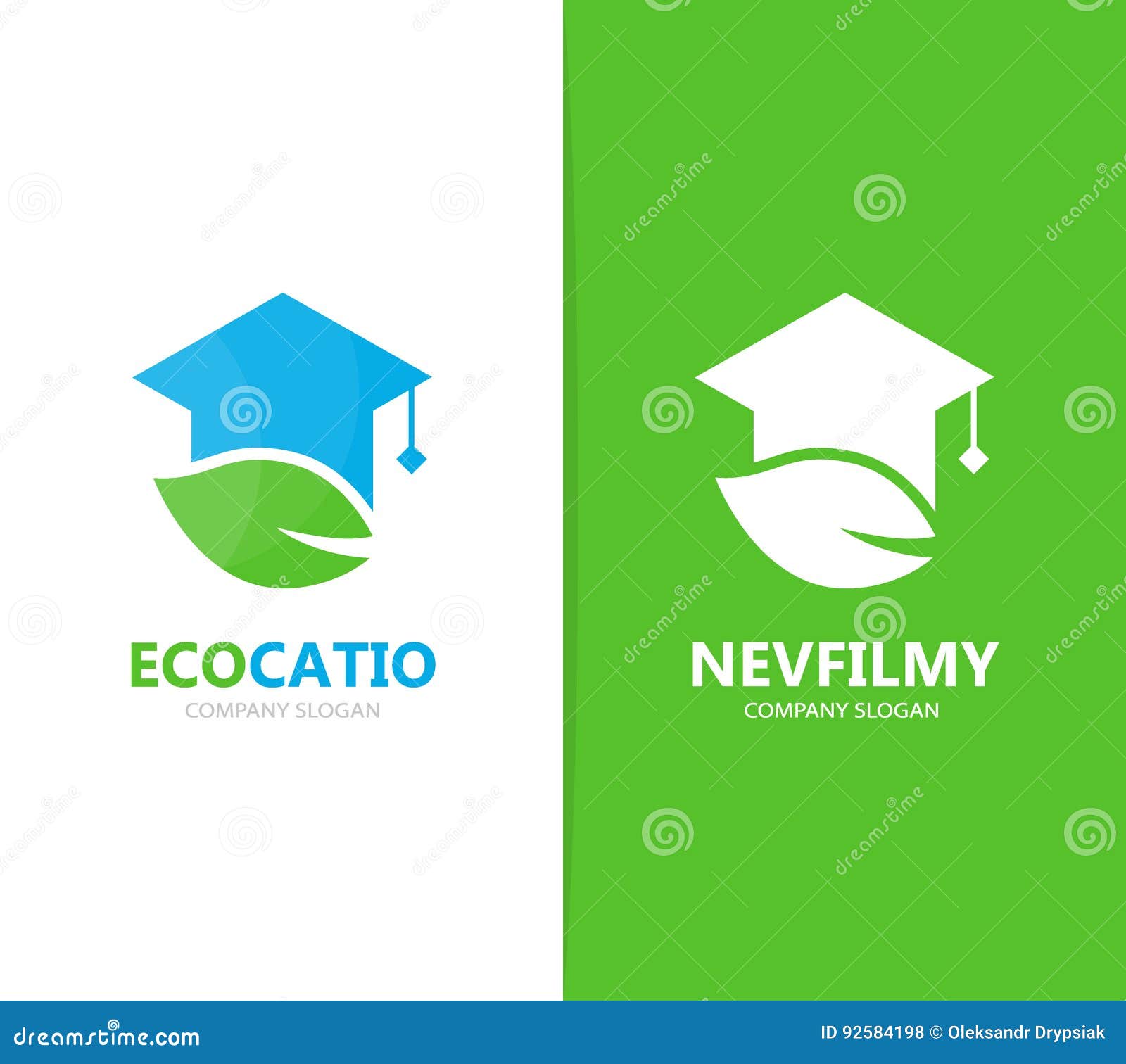 Vector of Graduate Hat and Leaf Logo Combination. Study and Eco Symbol ...