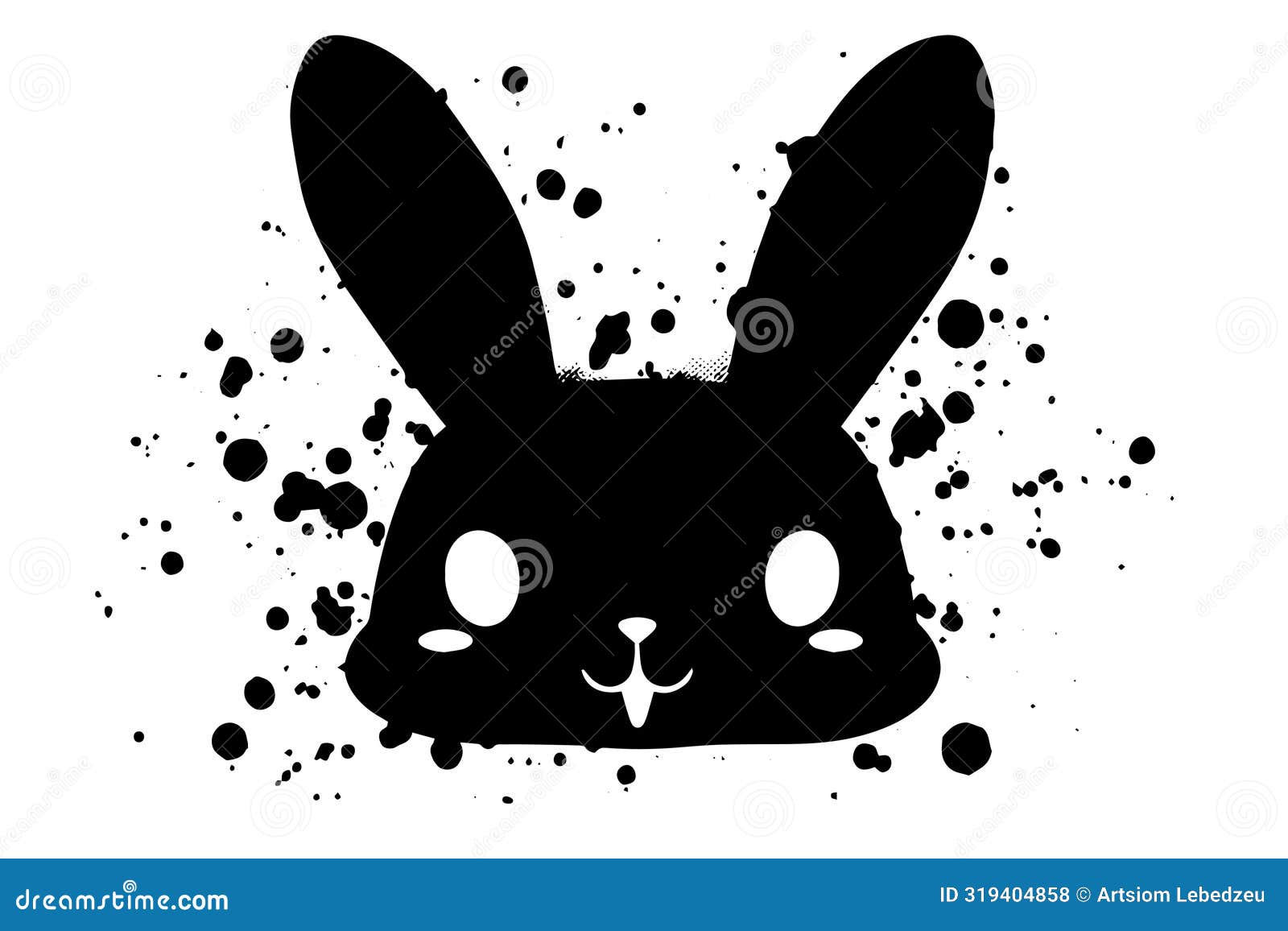 Vector Graffiti Bunny: Playful Rabbit Easter Icon in Urban Art Style ...