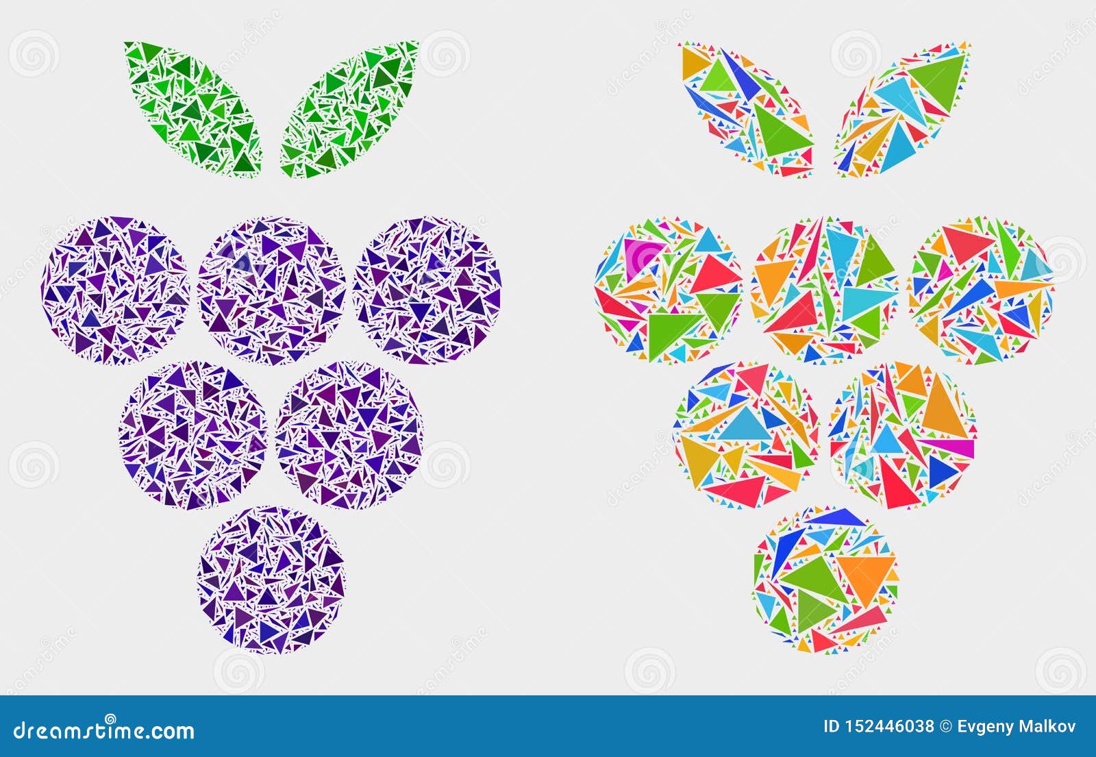 Vector Grape Berry Mosaic Icon of Triangle Elements Stock Vector ...