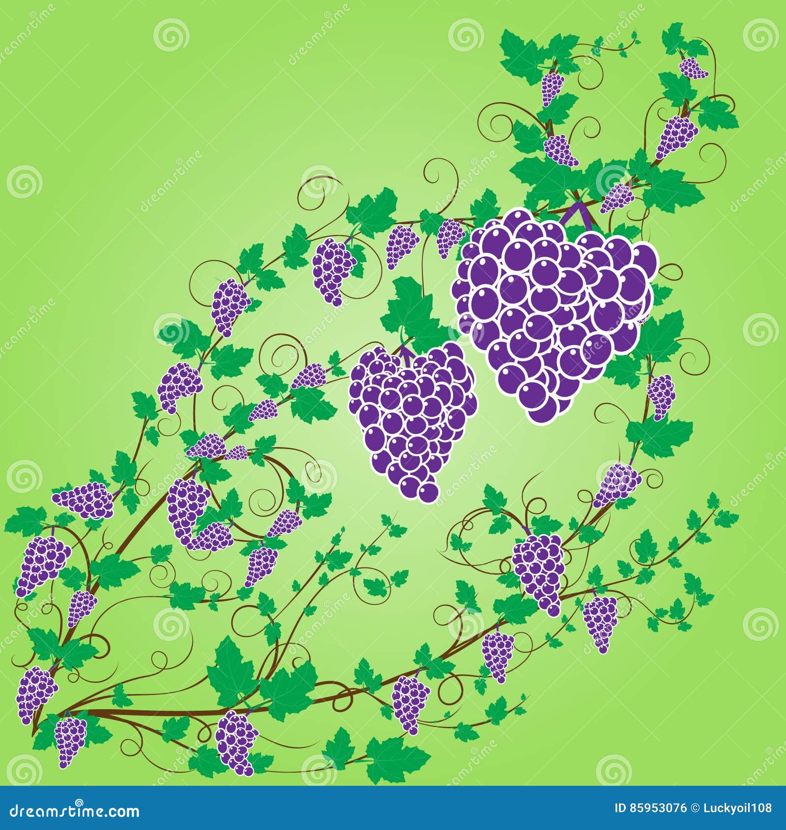 Vector Grapes Design Graphic Stock Illustration - Illustration of bunch ...