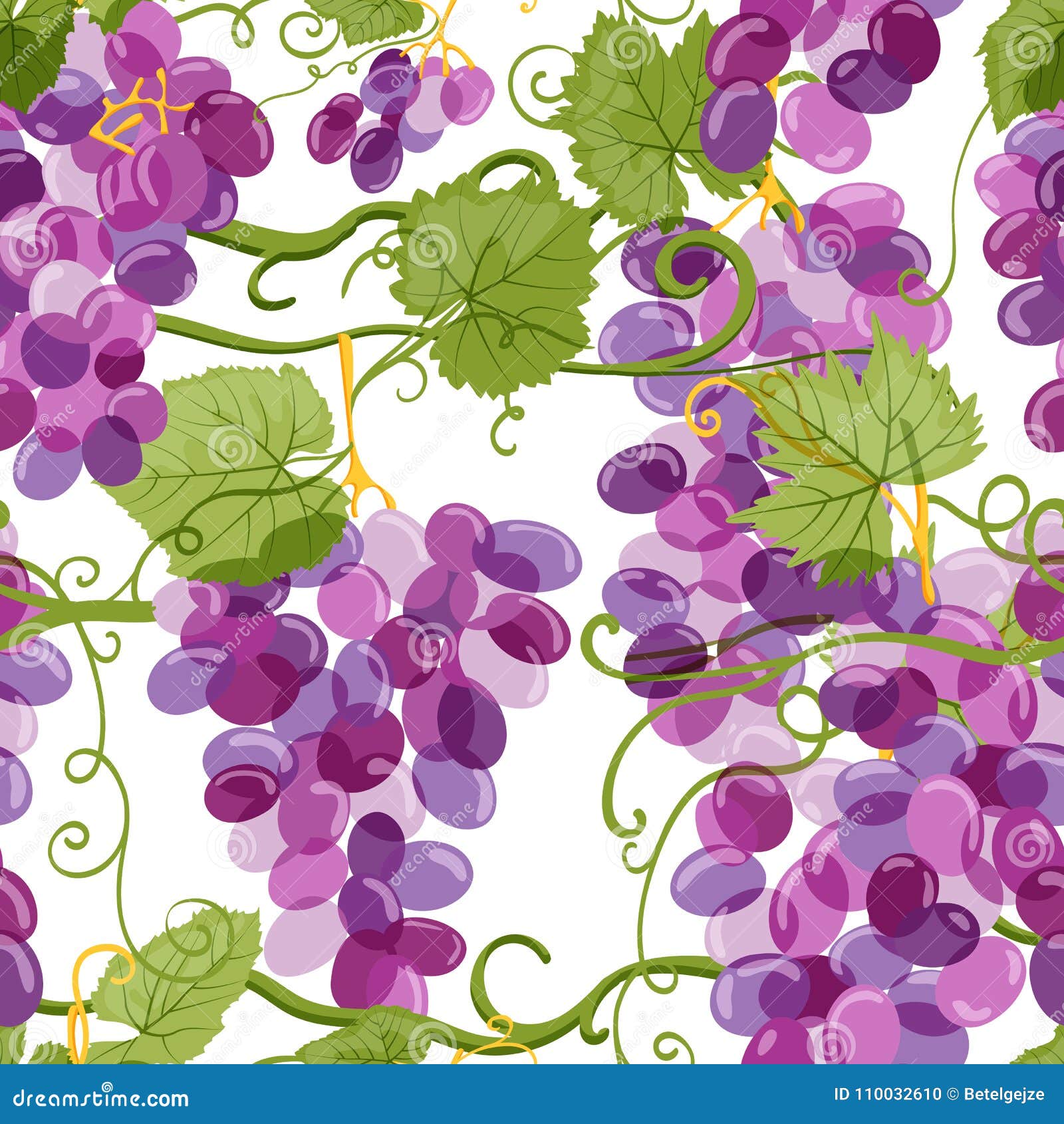 Vector Grapes Vine Seamless Pattern. Vineyard Hand Drawn Illustration ...