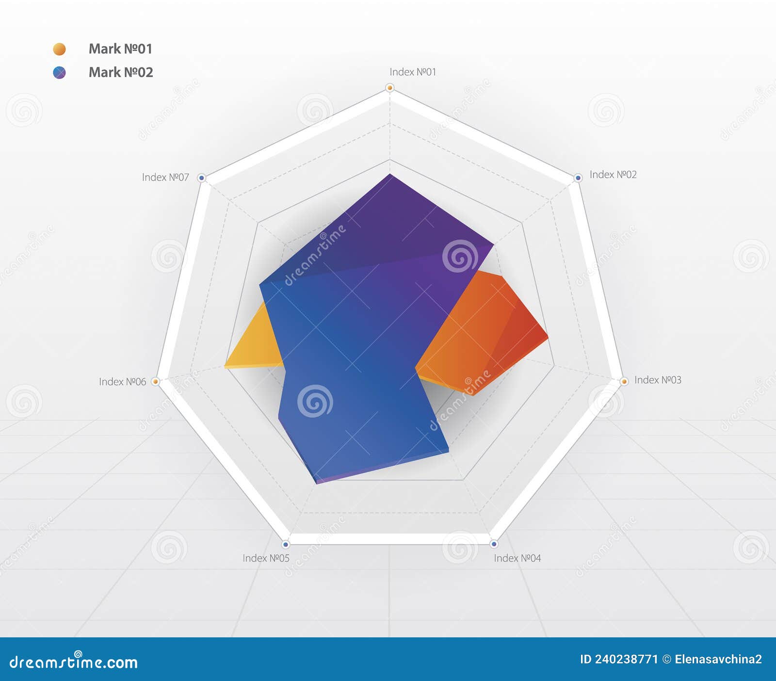 Vector Graph, Polygon Diagram With Volumetric Elements On A Light ...