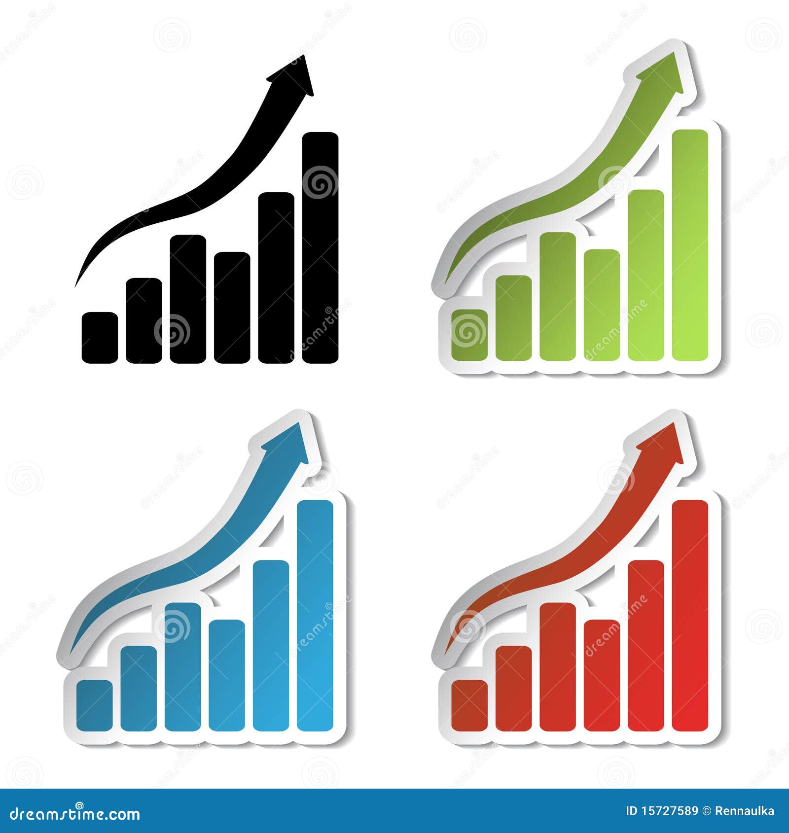 Vector graph stickers stock vector. Illustration of diagram - 15727589