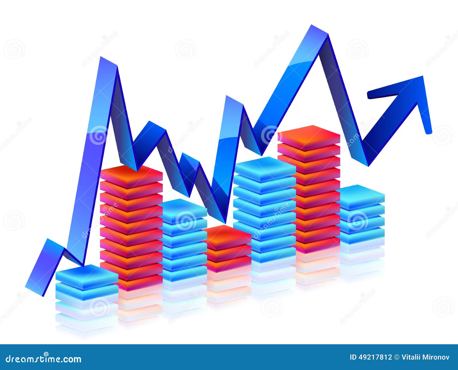 Vector Graph on White Background Stock Vector - Illustration of modern ...