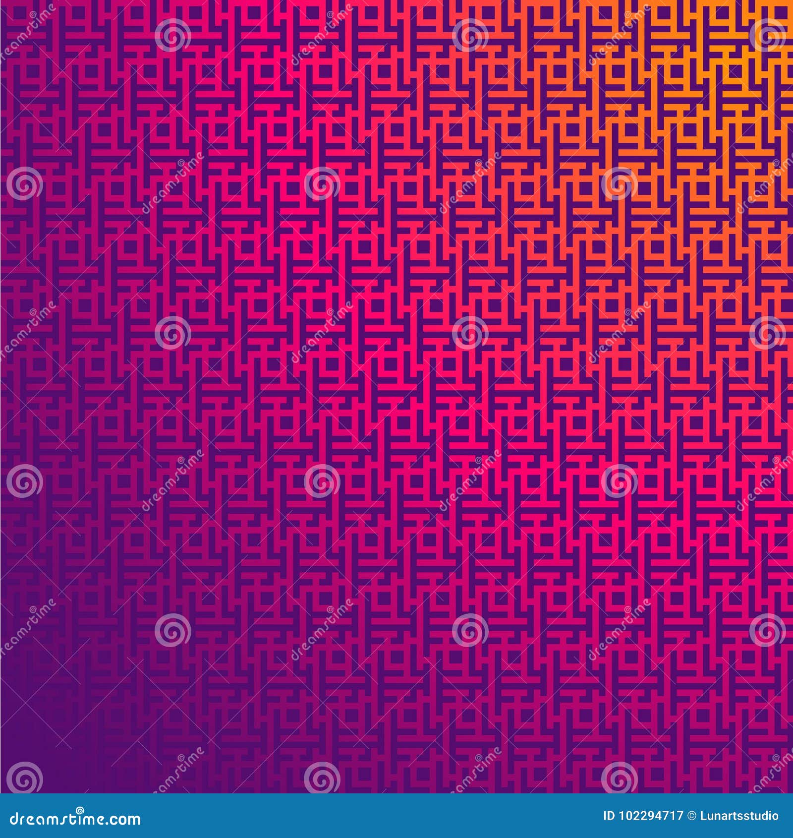 Vector Graphic Abstract Geometry Maze Pattern. Blue Seamless Geometric Labyrinth Background ...