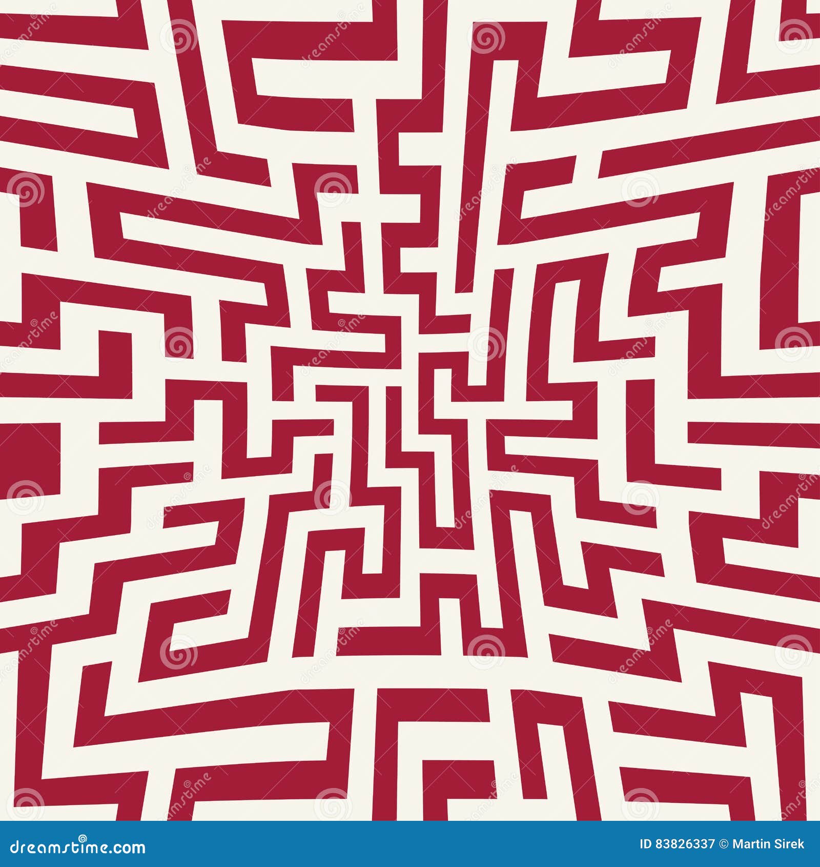 Vector Graphic Abstract Geometry Maze Pattern. Red Seamless Geometric ...