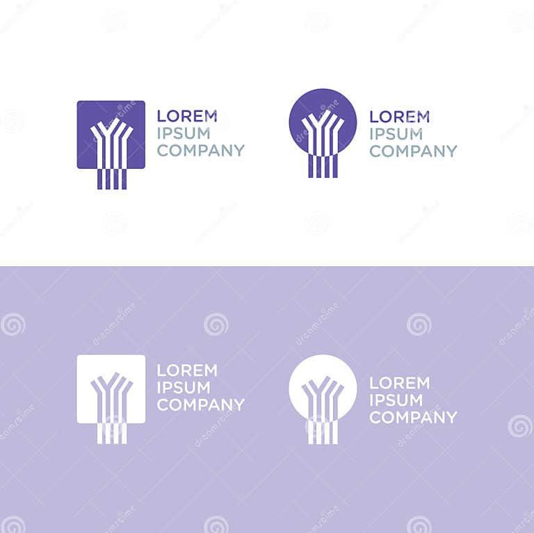 Vector Graphic Abstract Tree Shaped Symbol with Sample Text in Several ...