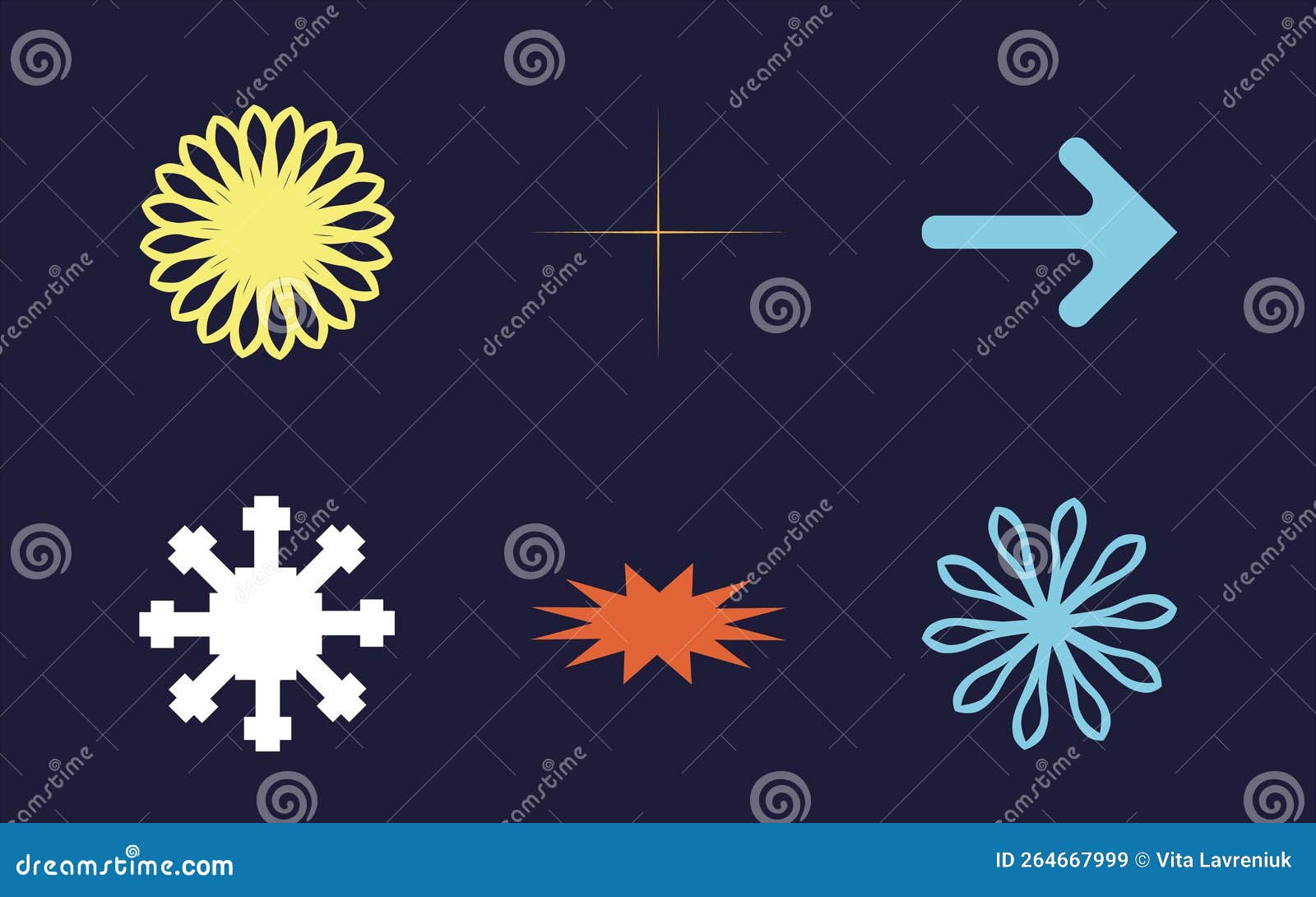 Vector Graphic Assets Set. Extraordinary Graphic Assets. Elements for ...