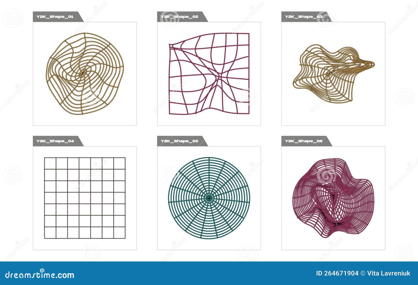 Vector Graphic Assets Set. Trendy Geometric Postmodern Figures. Modern ...