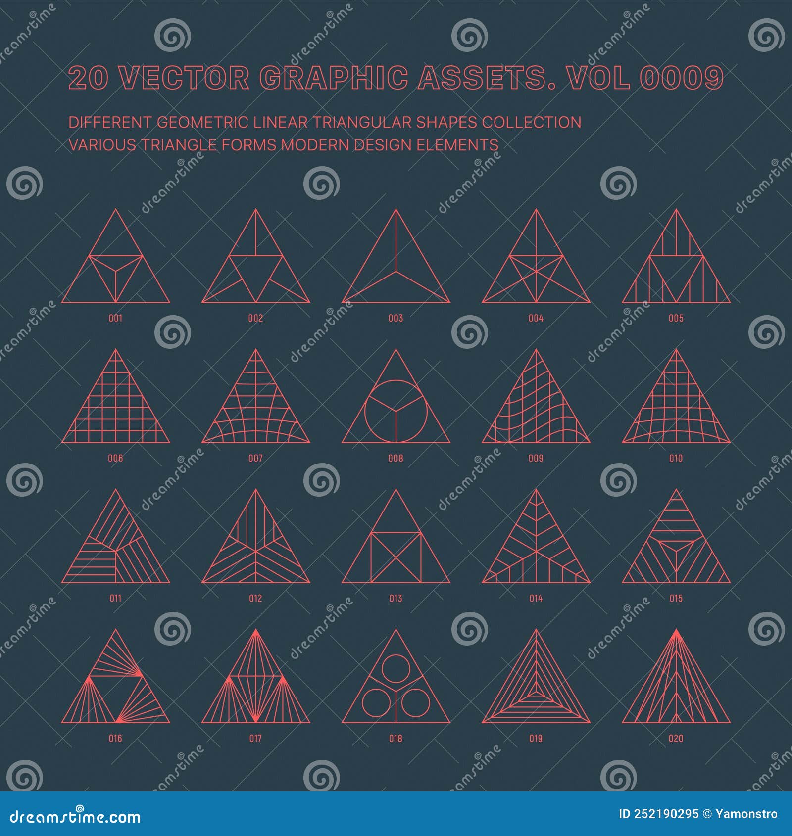 Vector Graphic Assets Various Outline Geometric Triangle Set Isolated ...