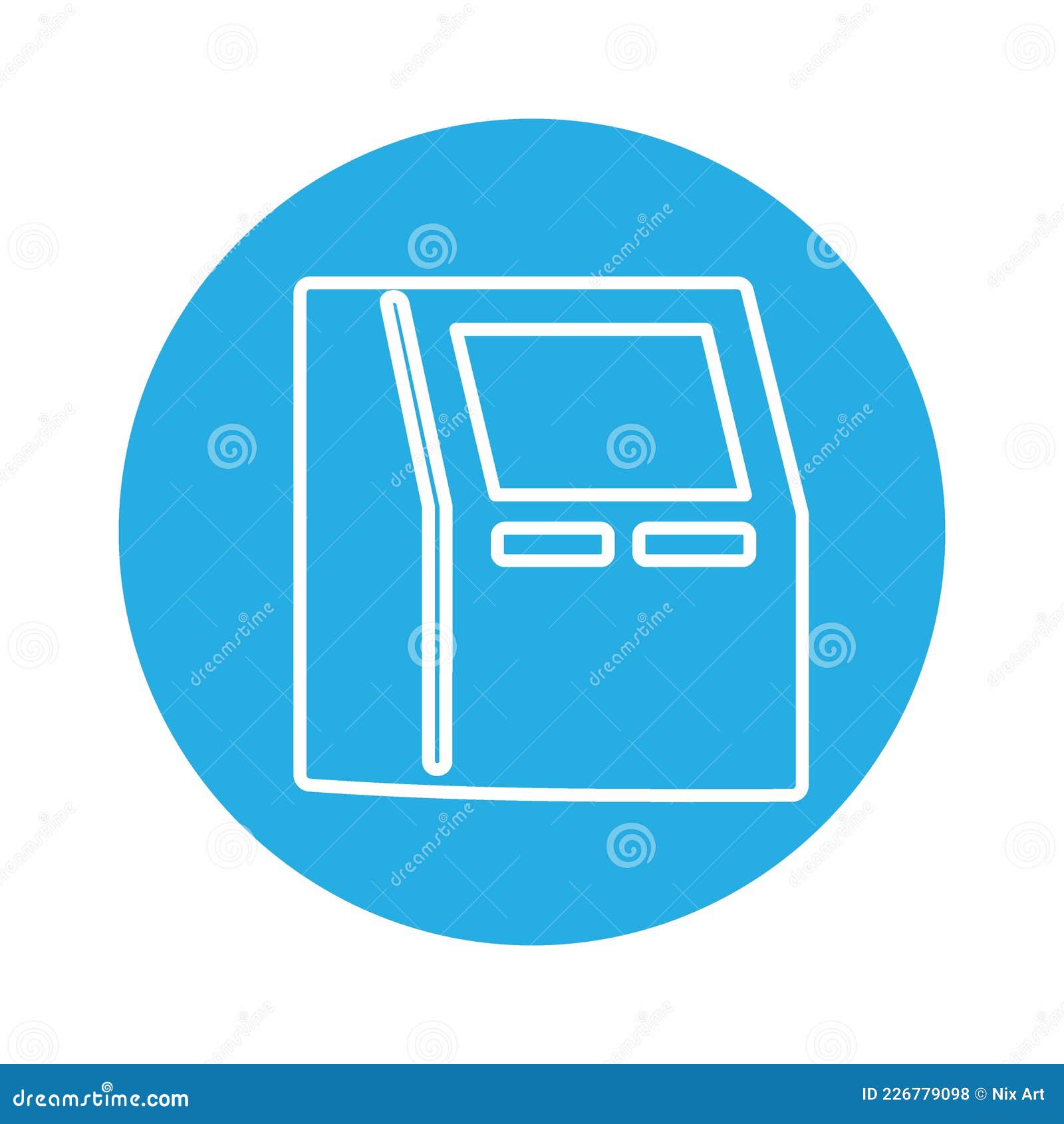 Vector Graphic of ATM Machine - Blue Monochrome Style Stock Vector ...