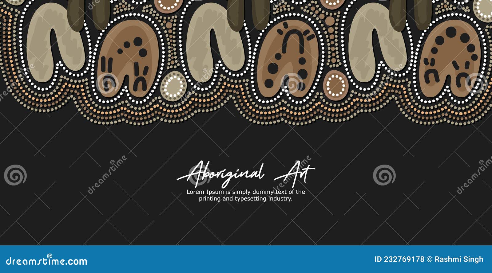 Aboriginal Artwork Banner Design Stock Illustration - Illustration of ...