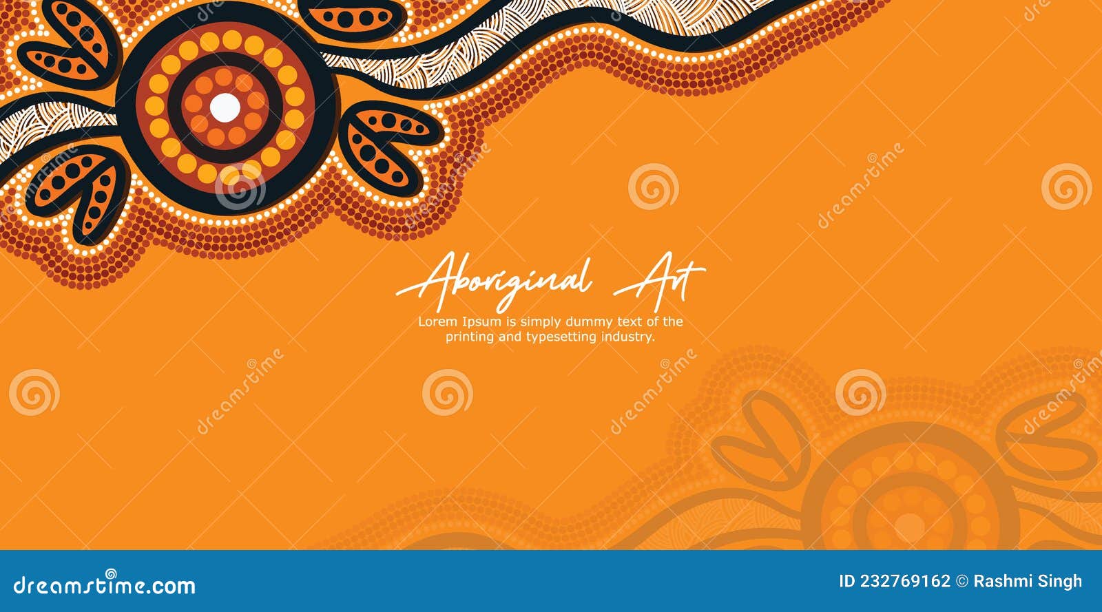 Yellow Aboriginal Artwork Banner Stock Illustration - Illustration of ...