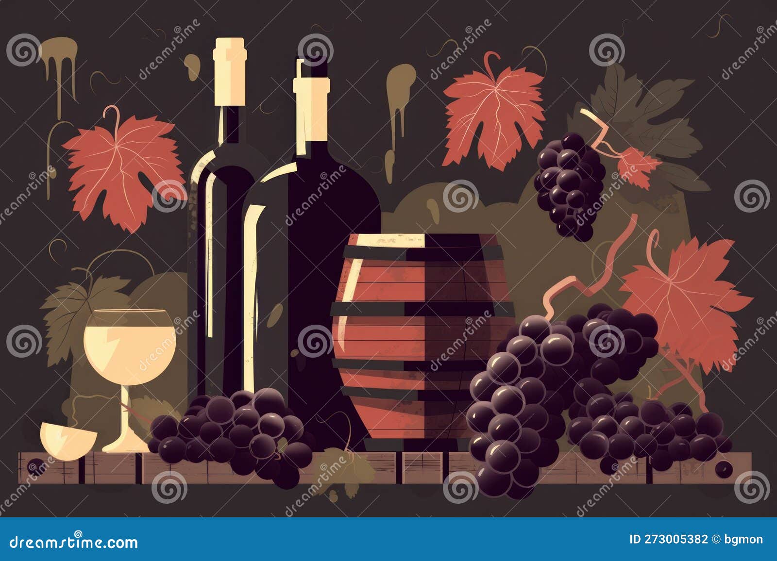 Vector Graphic Based on a Wine Bottle. Generative Ai Stock Illustration ...