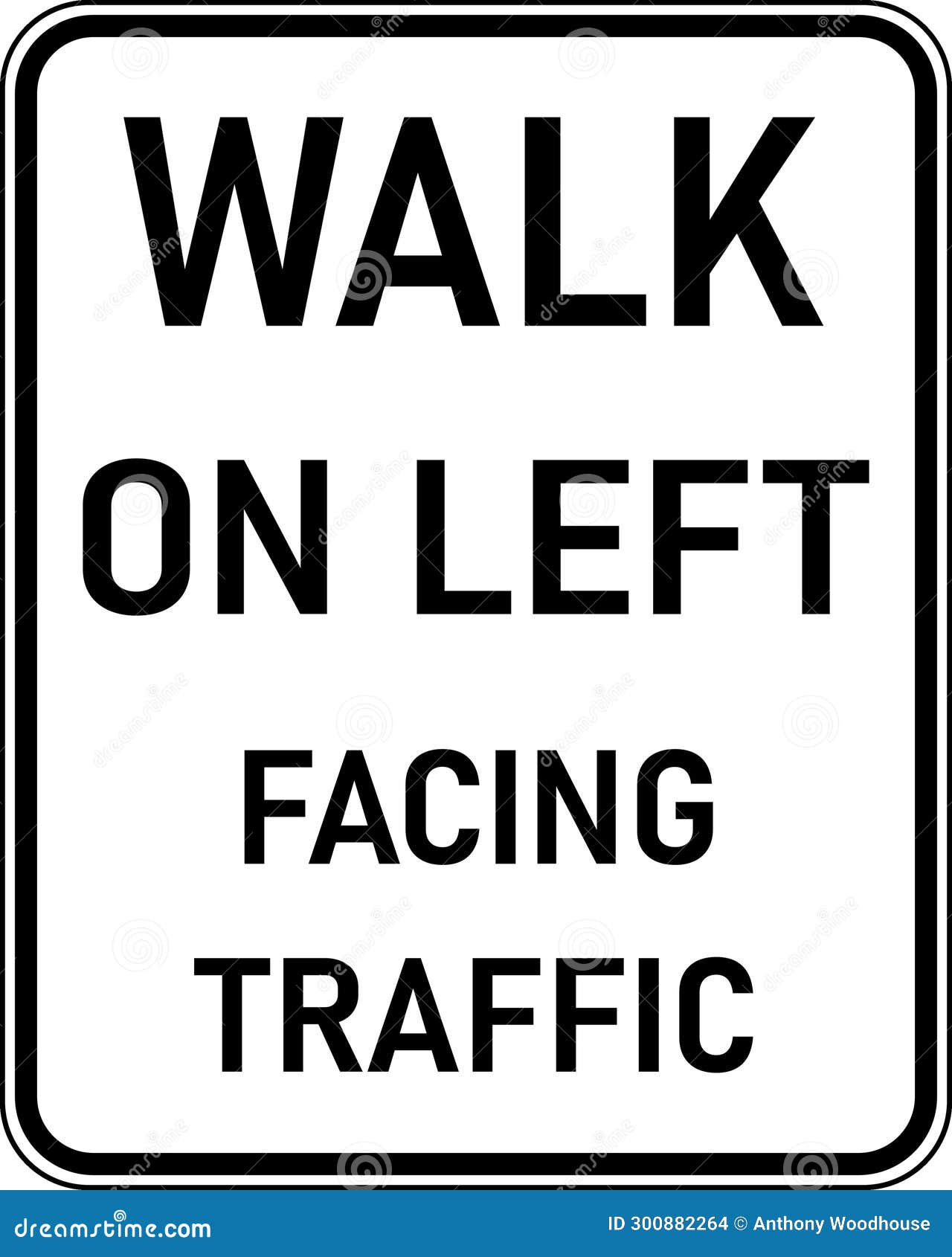 Vector Graphic of a Black Walk on Left Facing Traffic MUTCD Highway ...