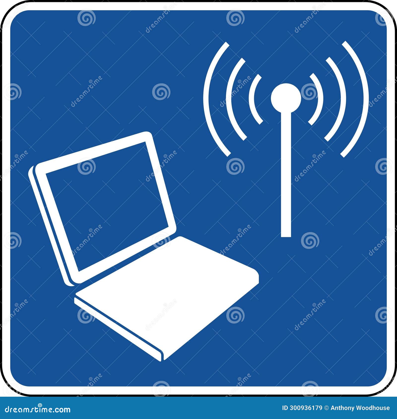 Vector Graphic of a Blue Usa Wireless Internet Mutcd Highway Sign. it ...