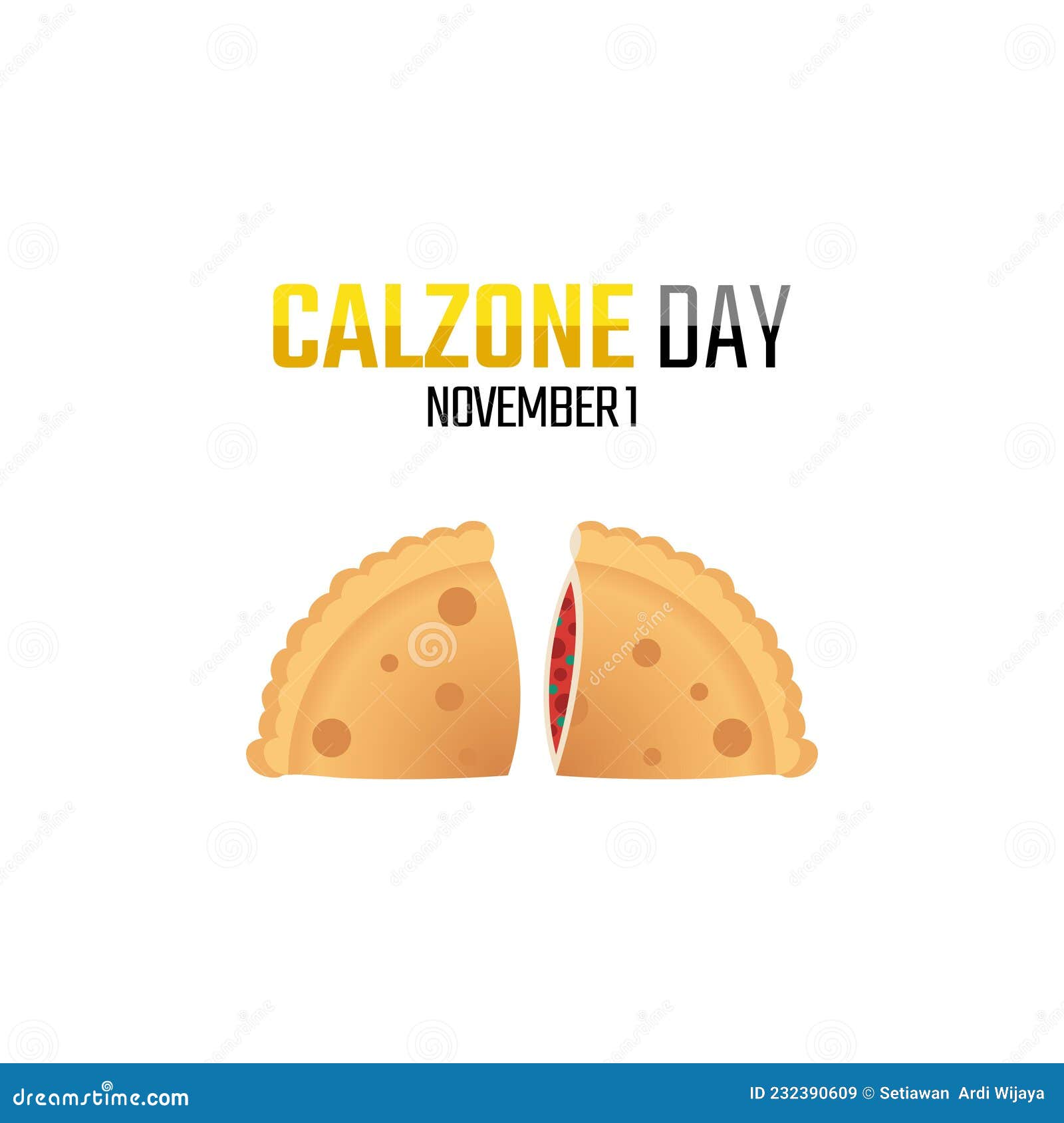 Vector Graphic of Calzone Day Stock Vector - Illustration of meat, meal ...