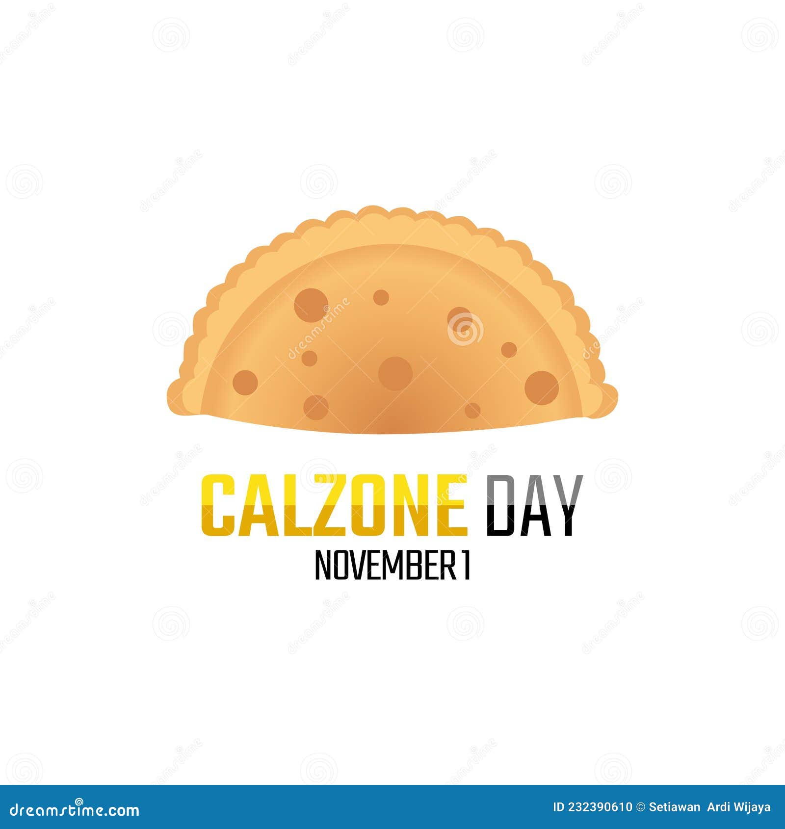 Vector Graphic of Calzone Day Stock Vector - Illustration of golden ...