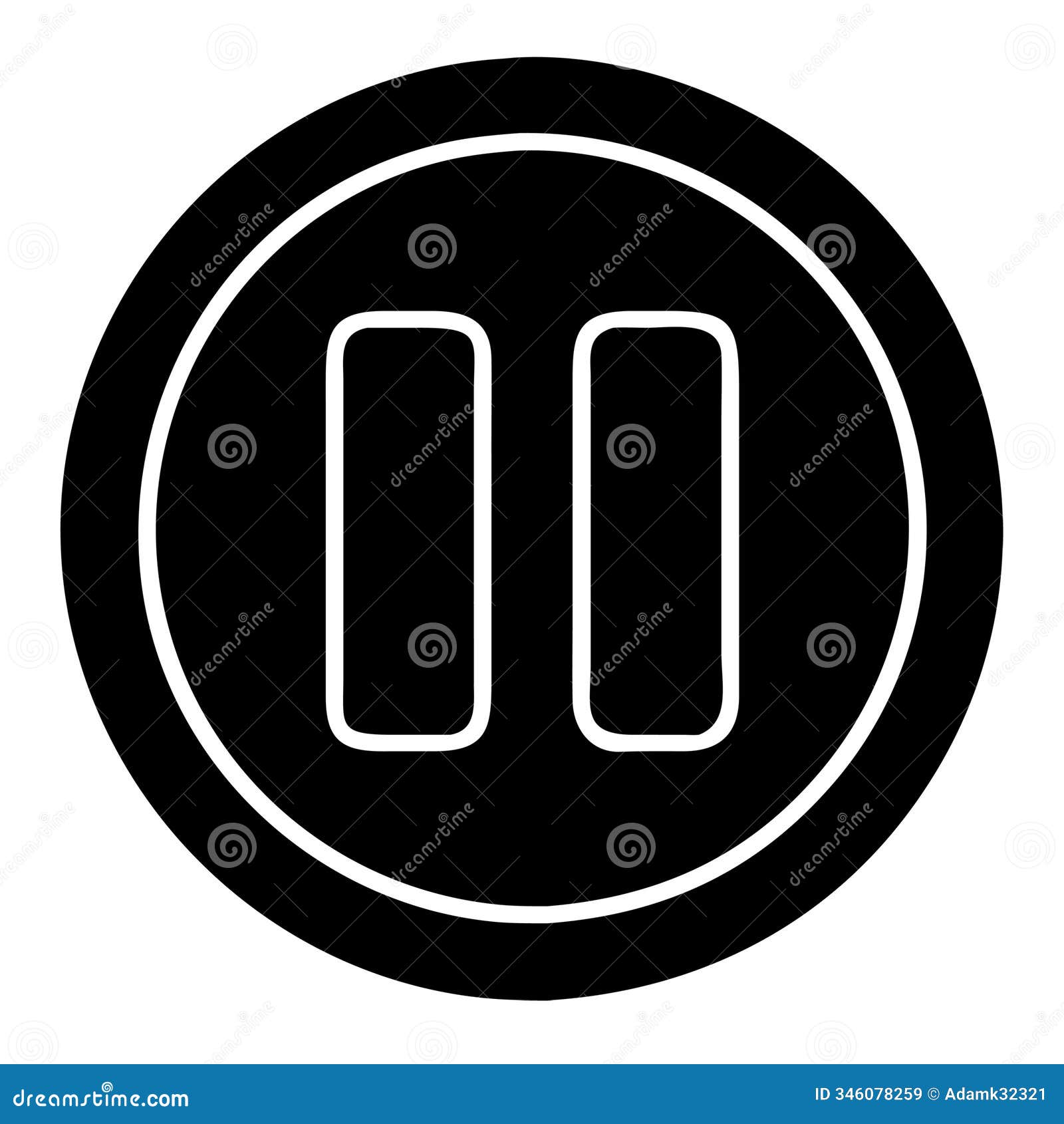 Vector Graphic Circular Pause Button for Multimedia and Technology Use ...