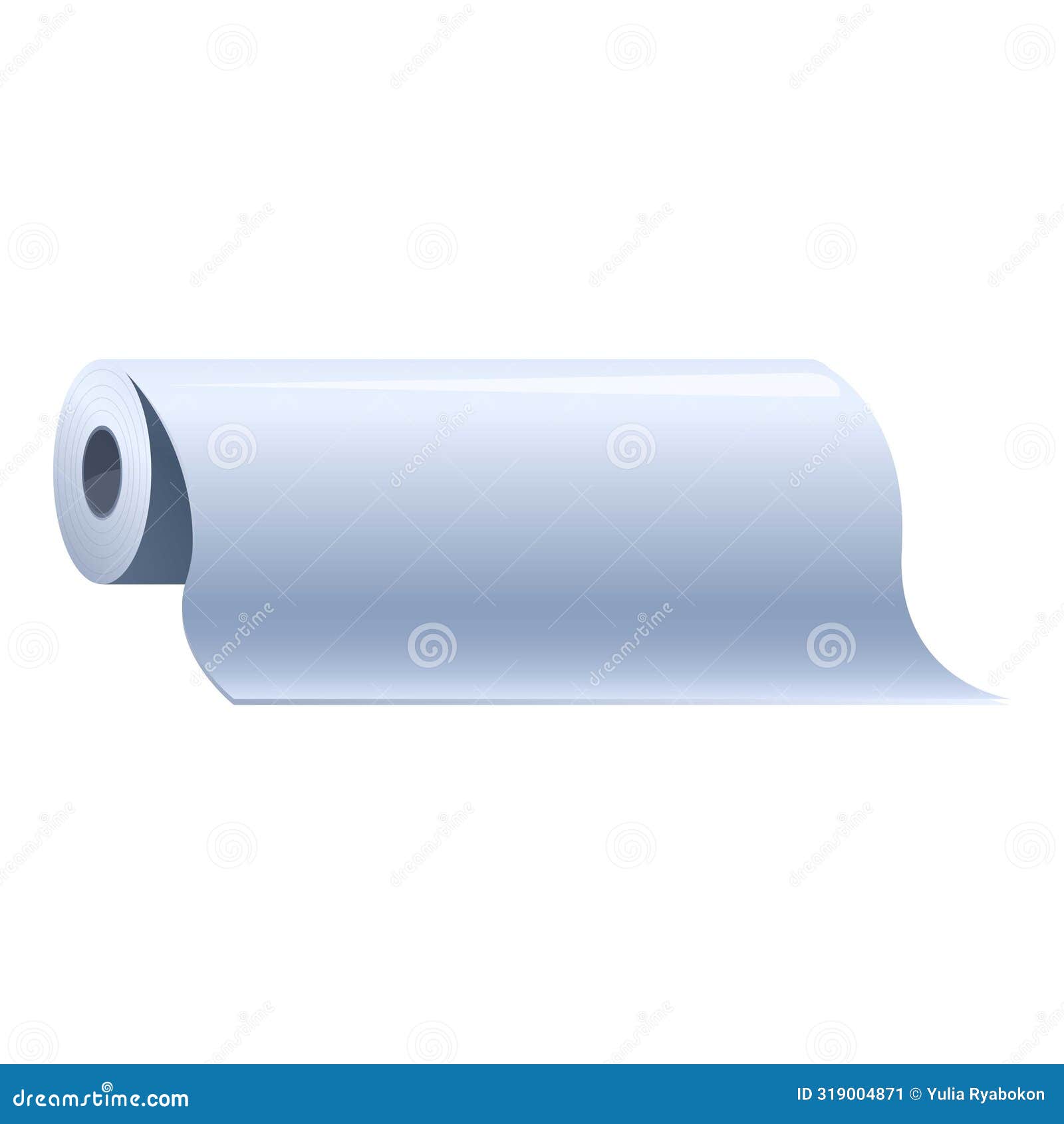 Vector Graphic of a Clean, White Rolled Paper on a Seamless Background ...