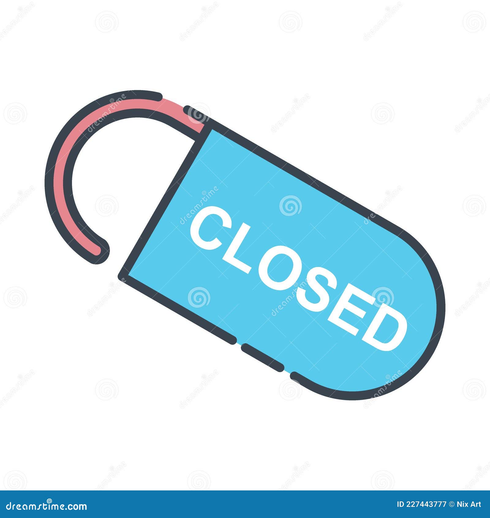 Vector Graphic of Closed Tag - Line Cut Style - Simple Illustration ...