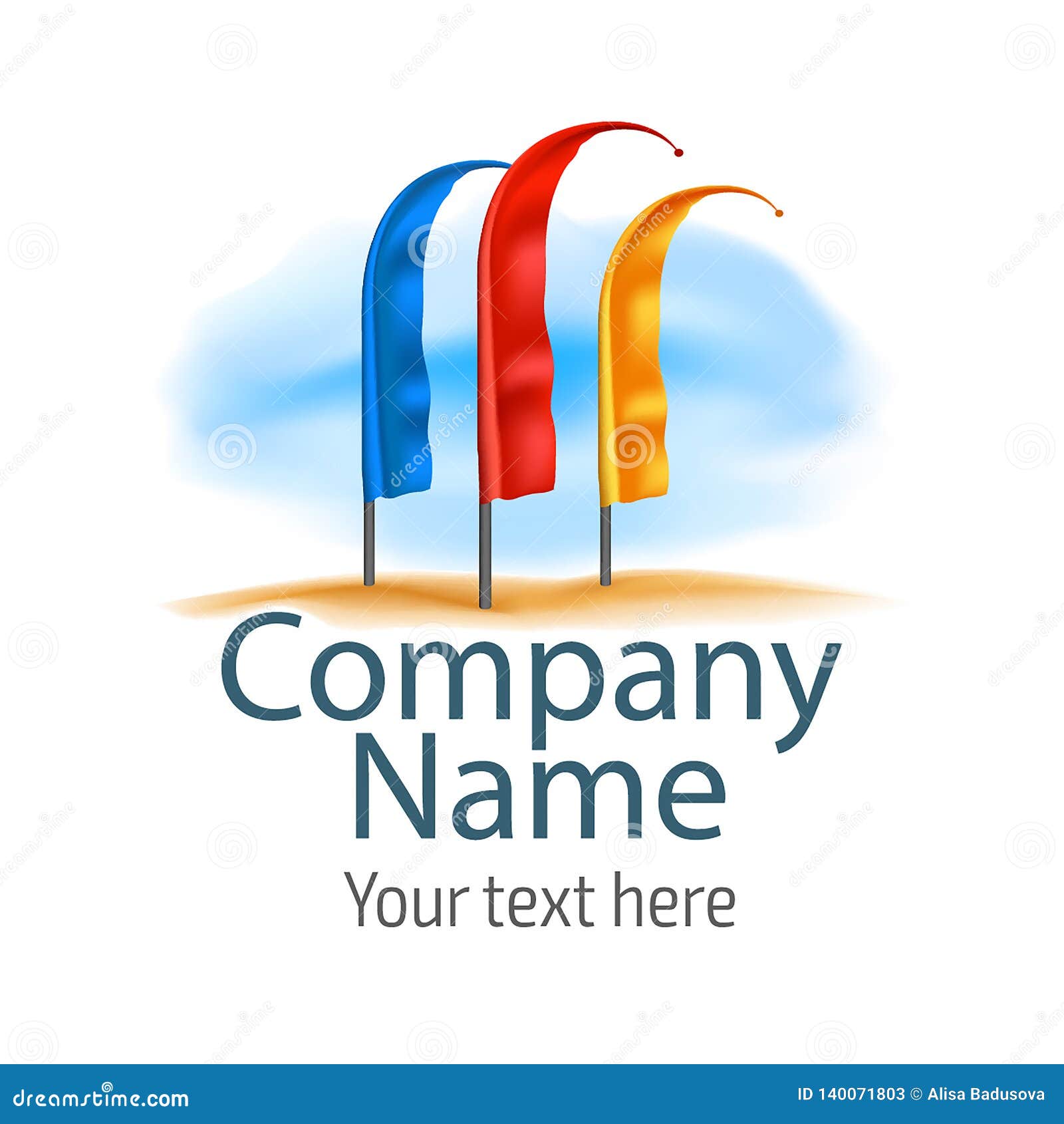 Vector Graphic Color Symbol for Company Leaders with Flags and Wind ...