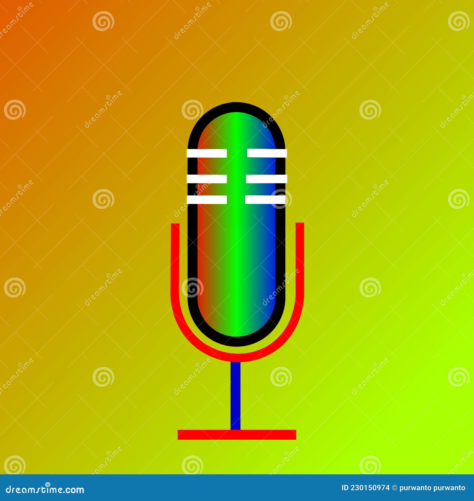 Illustration Vector Graphic of Colorful Mic with Background Stock ...