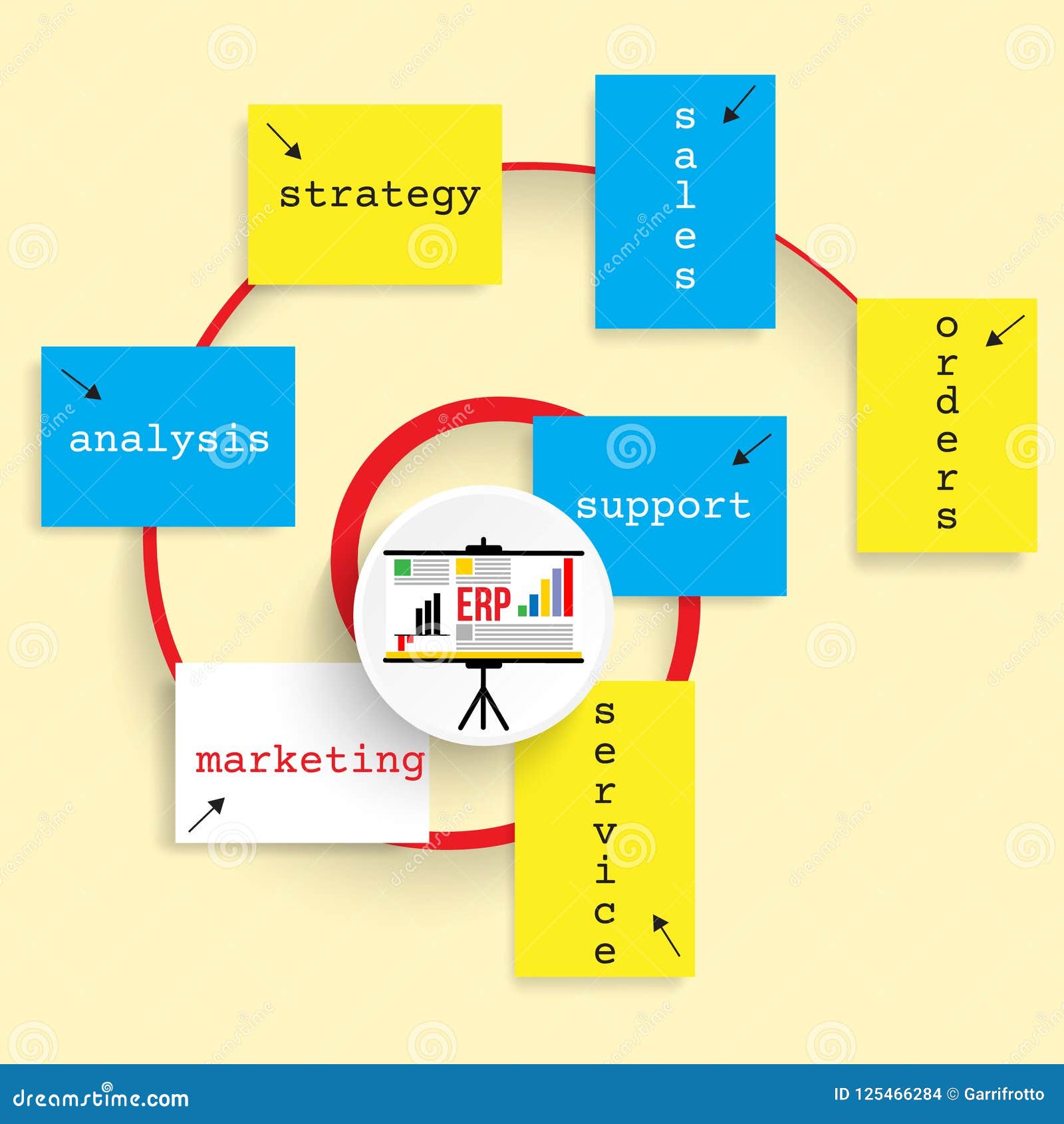 Vector Graphic Concept for ERP System Stock Vector - Illustration of ...