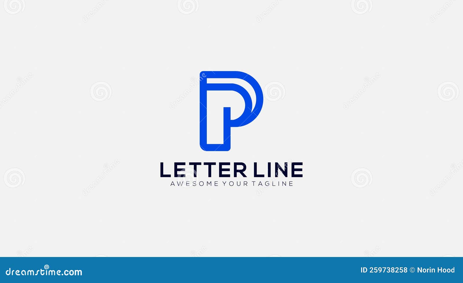 Vector Graphic Creative Line Alphabet Symbol Letter P Logo Design Stock ...