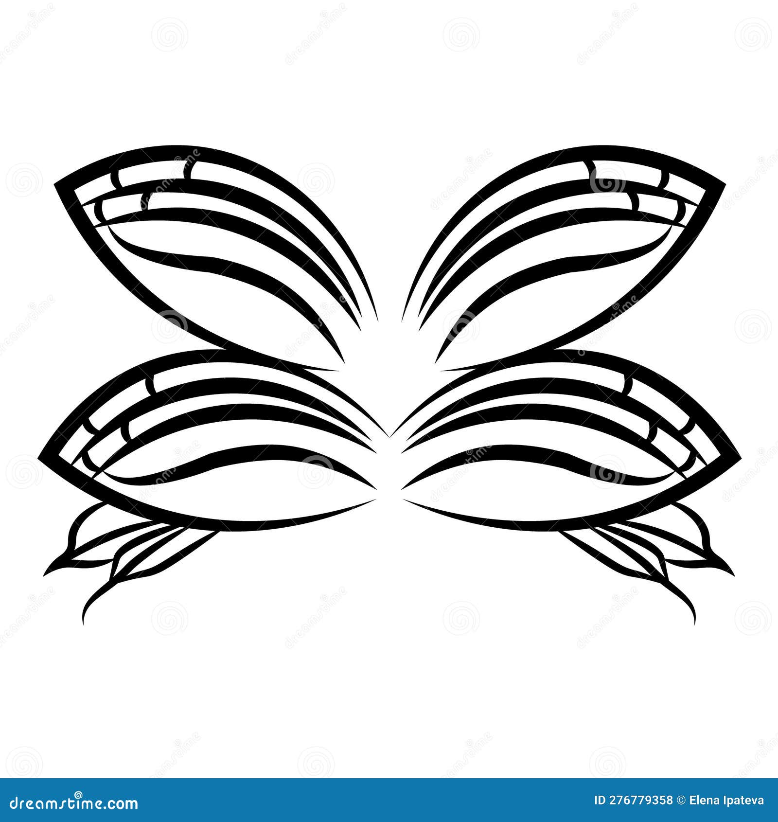Vector Graphic Decorative Art Butterfly Wings Line Stock Vector ...