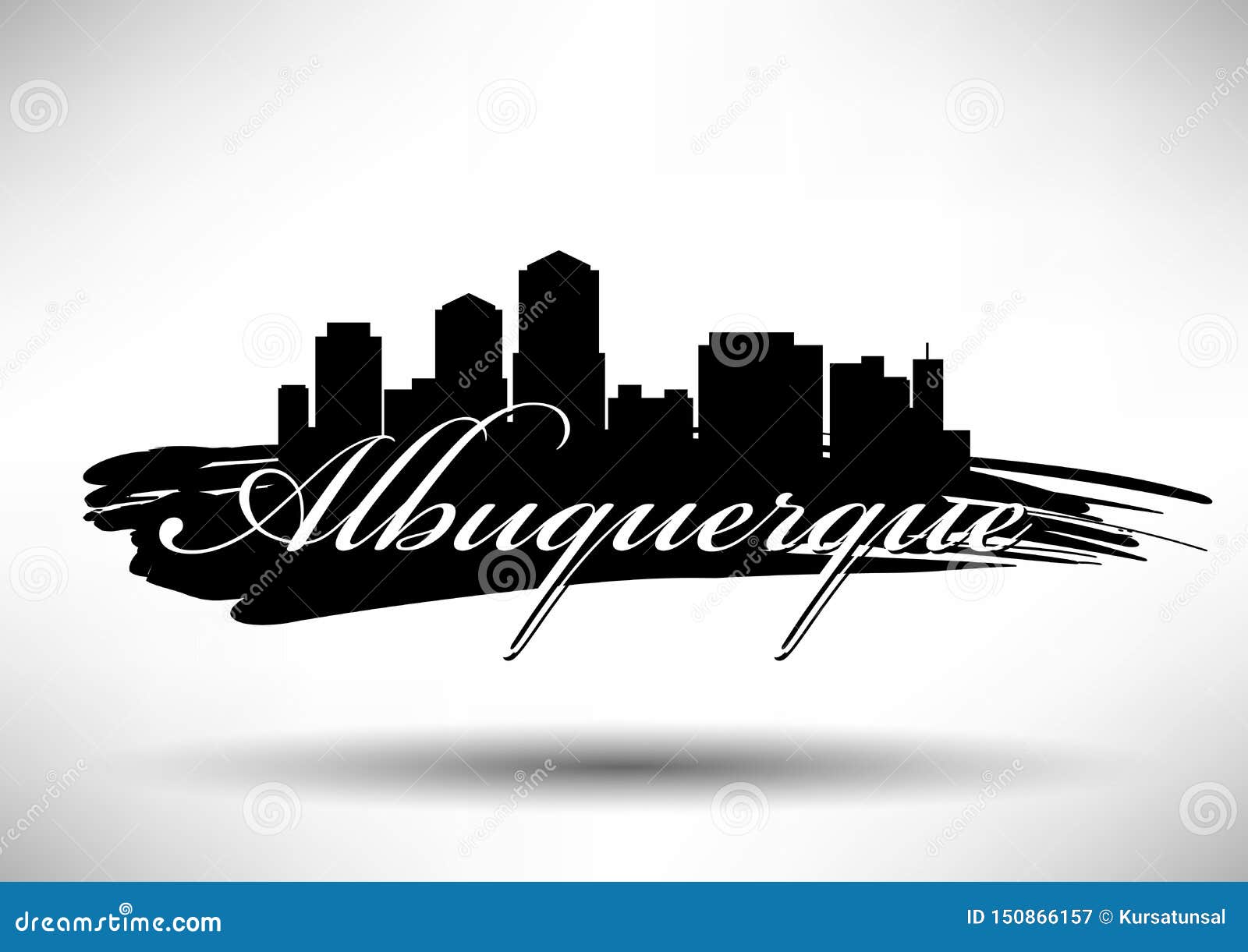 Albuquerque City Skyline Horizontal Banner. Cartoon Vector ...