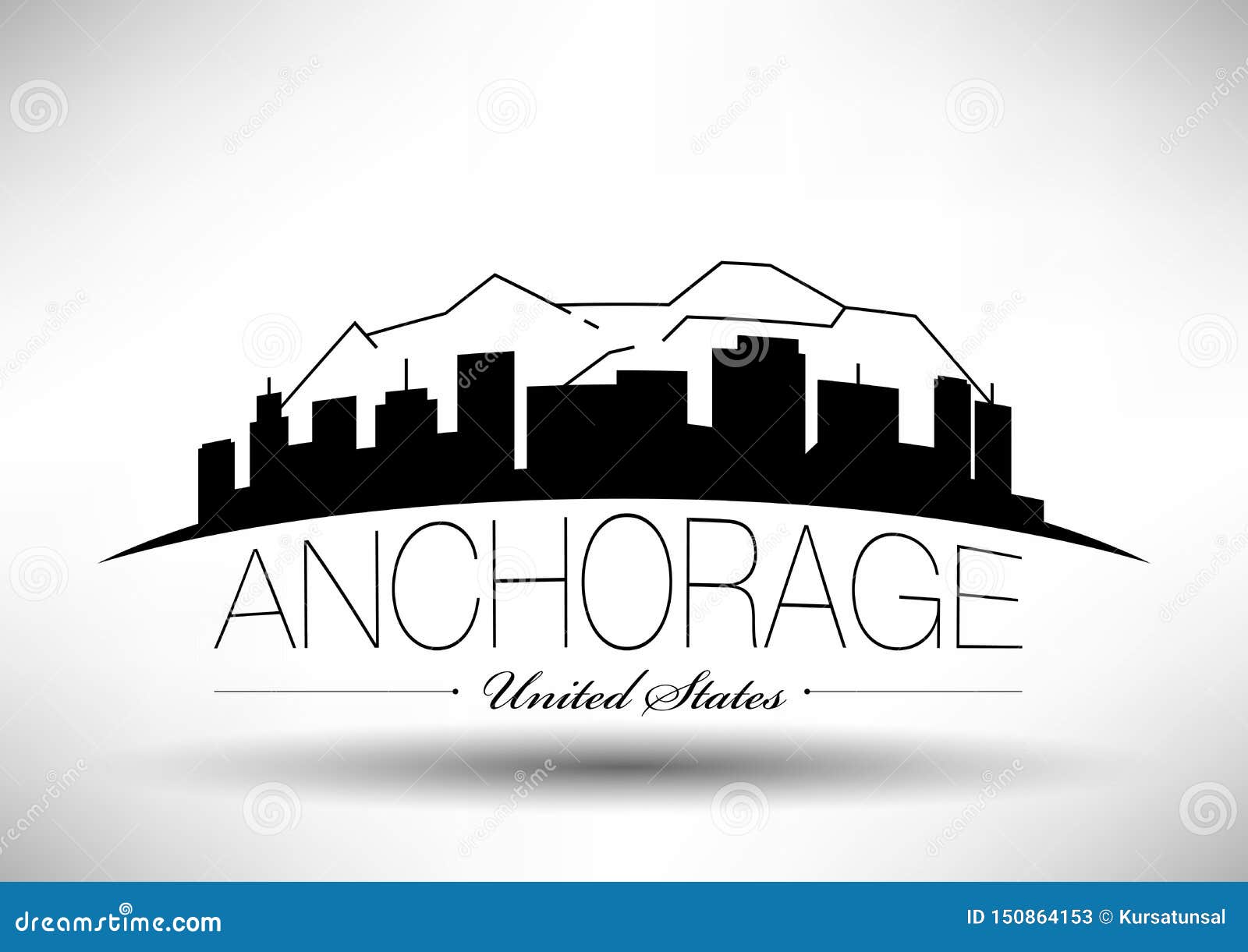 Vector Graphic Design of Anchorage City Skyline Stock Vector ...