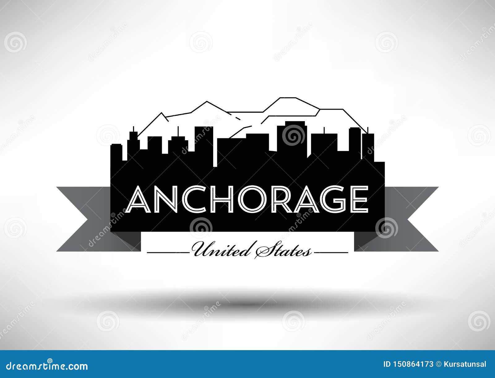 Vector Graphic Design of Anchorage City Skyline Stock Vector ...