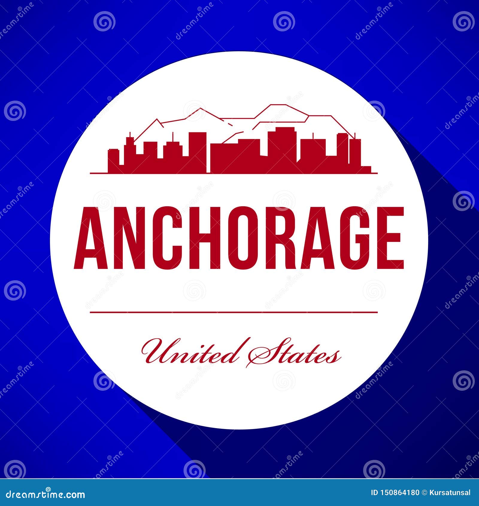 Anchorage City Skyline Golden Silhouette. Vector Illustration ...