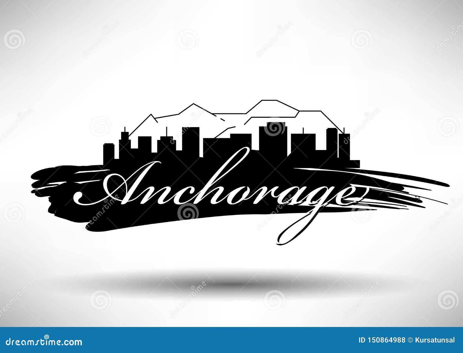 Anchorage City Skyline Golden Silhouette. Vector Illustration ...