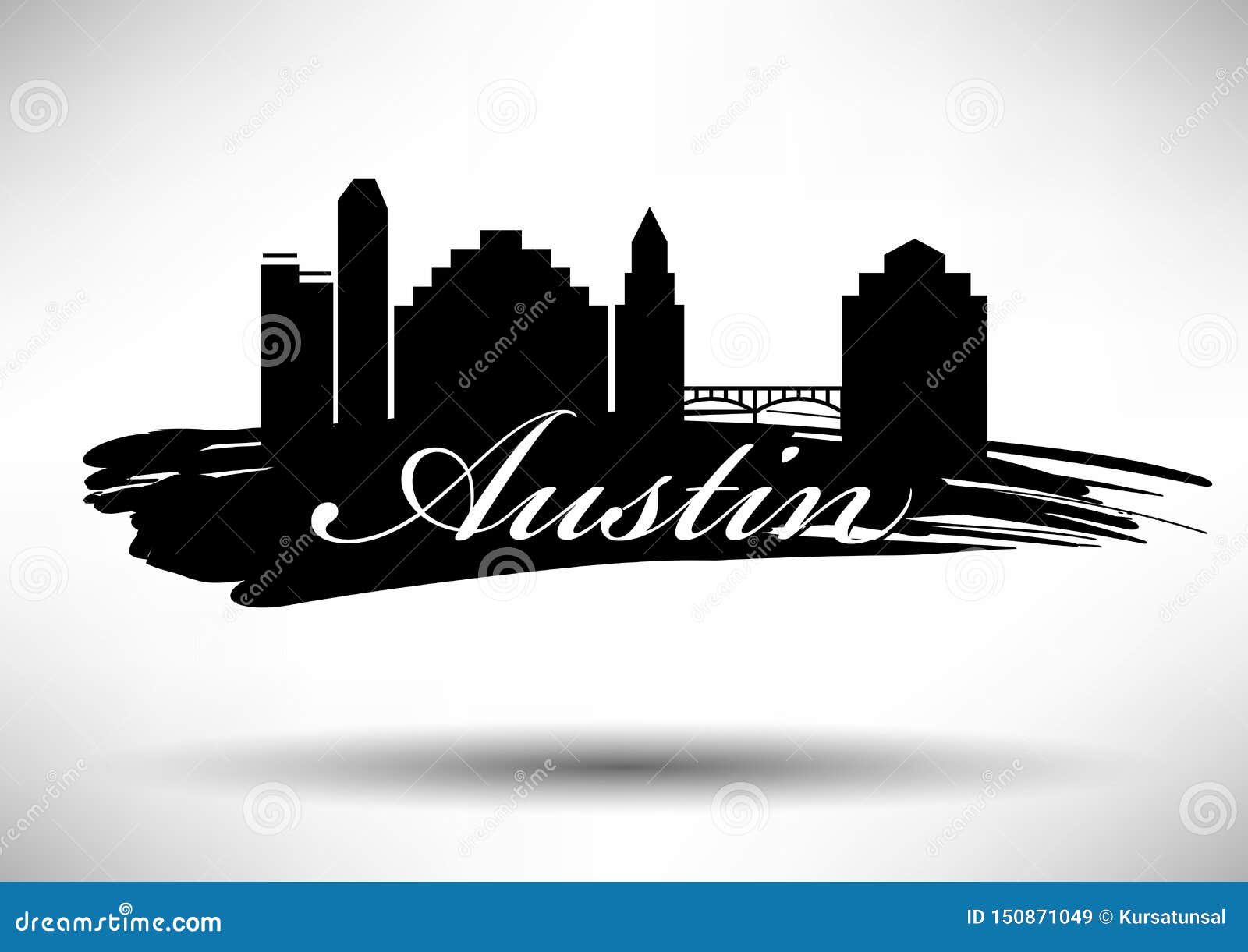 Austin City Skyline Silhouettes Set Cartoon Vector | CartoonDealer.com ...