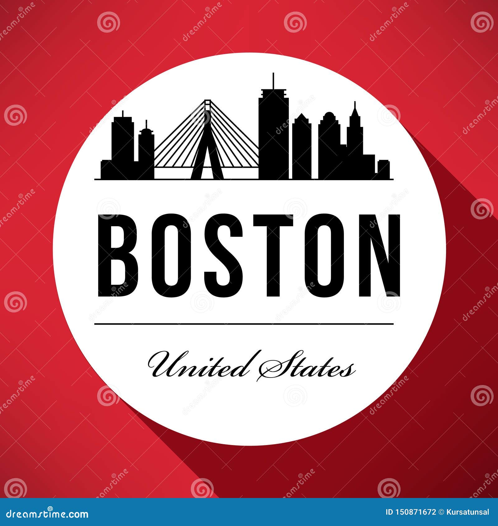 Vector Graphic Design of Boston City Skyline Stock Illustration ...