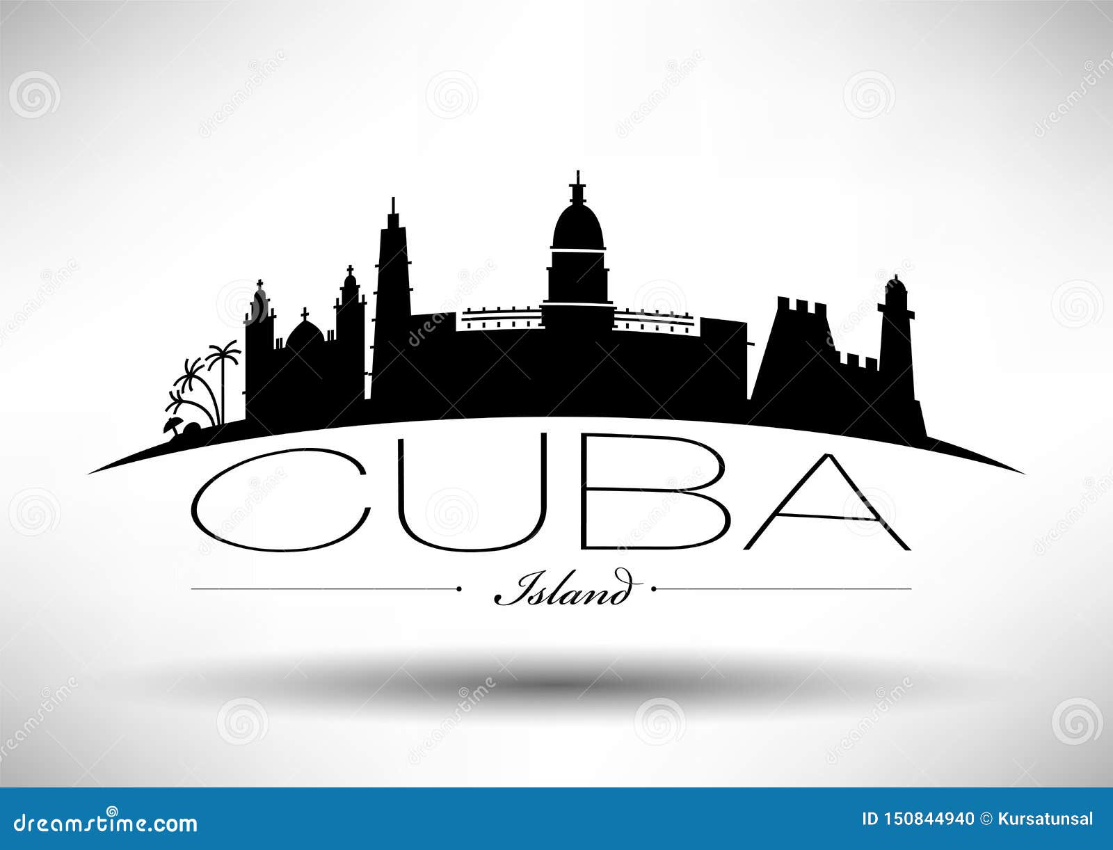 Vector Graphic Design of Cuba Skyline Stock Illustration - Illustration ...