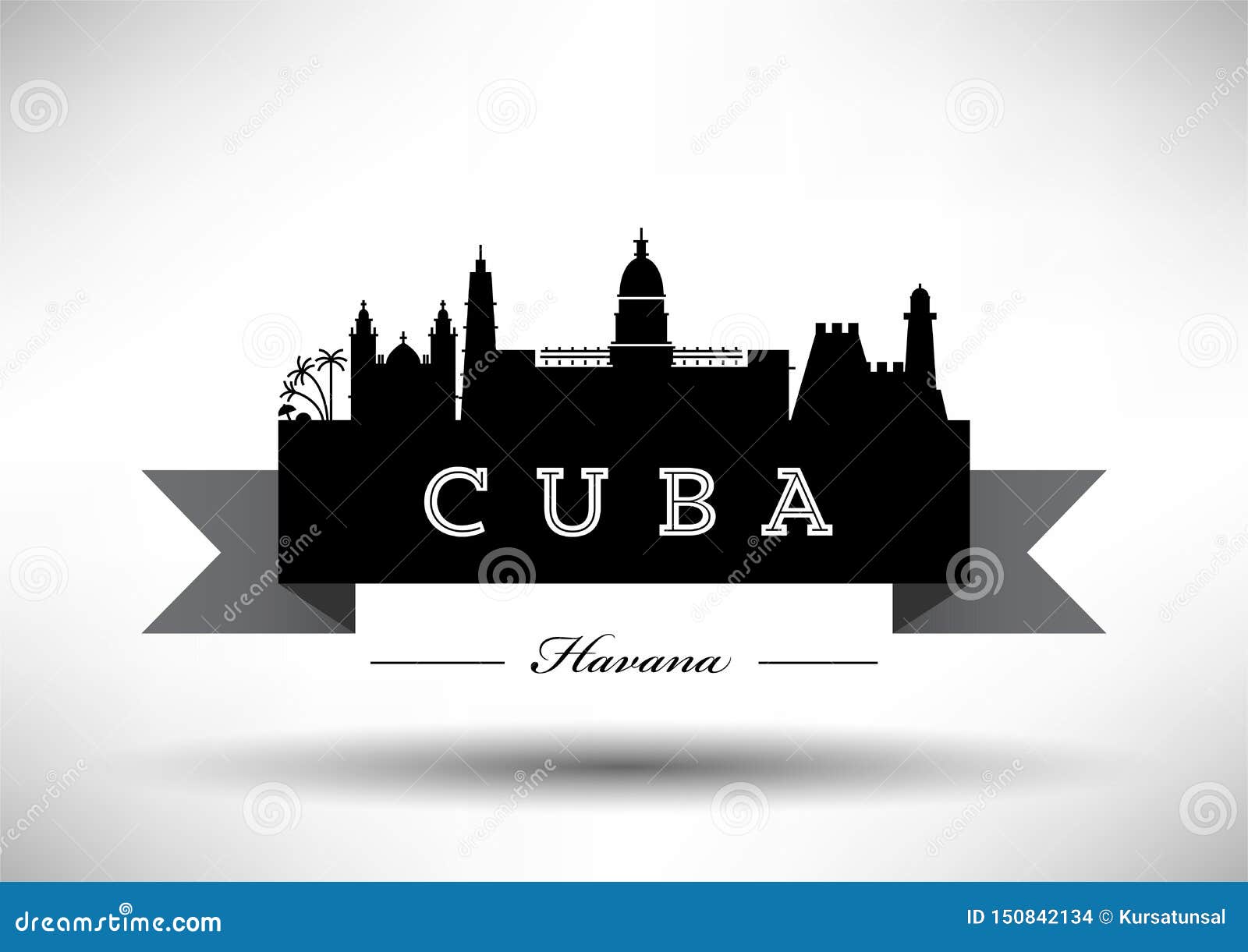 Vector Graphic Design of Cuba Skyline Stock Vector - Illustration of ...