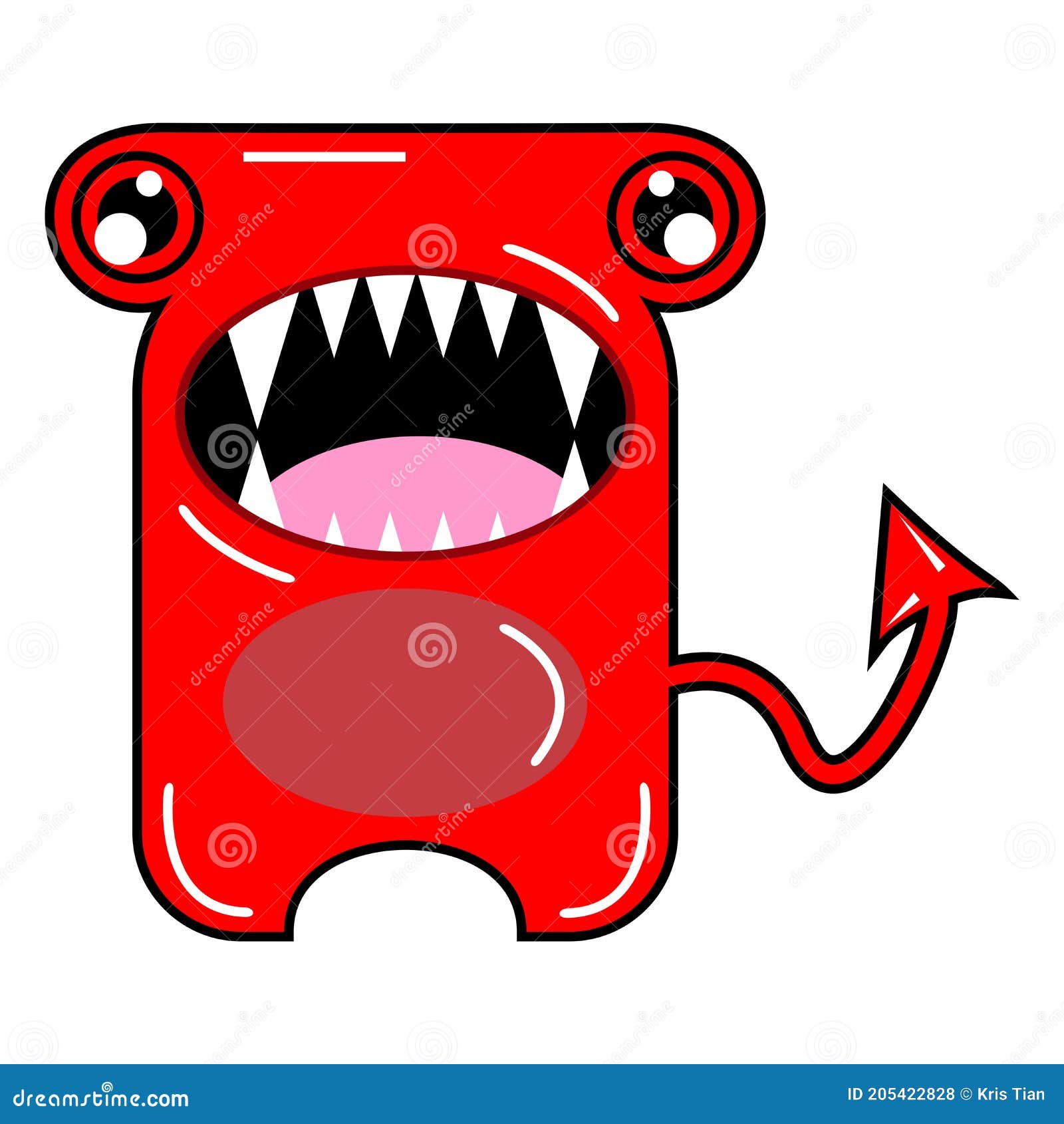 Cute demon monster stock vector. Illustration of monster - 205422828