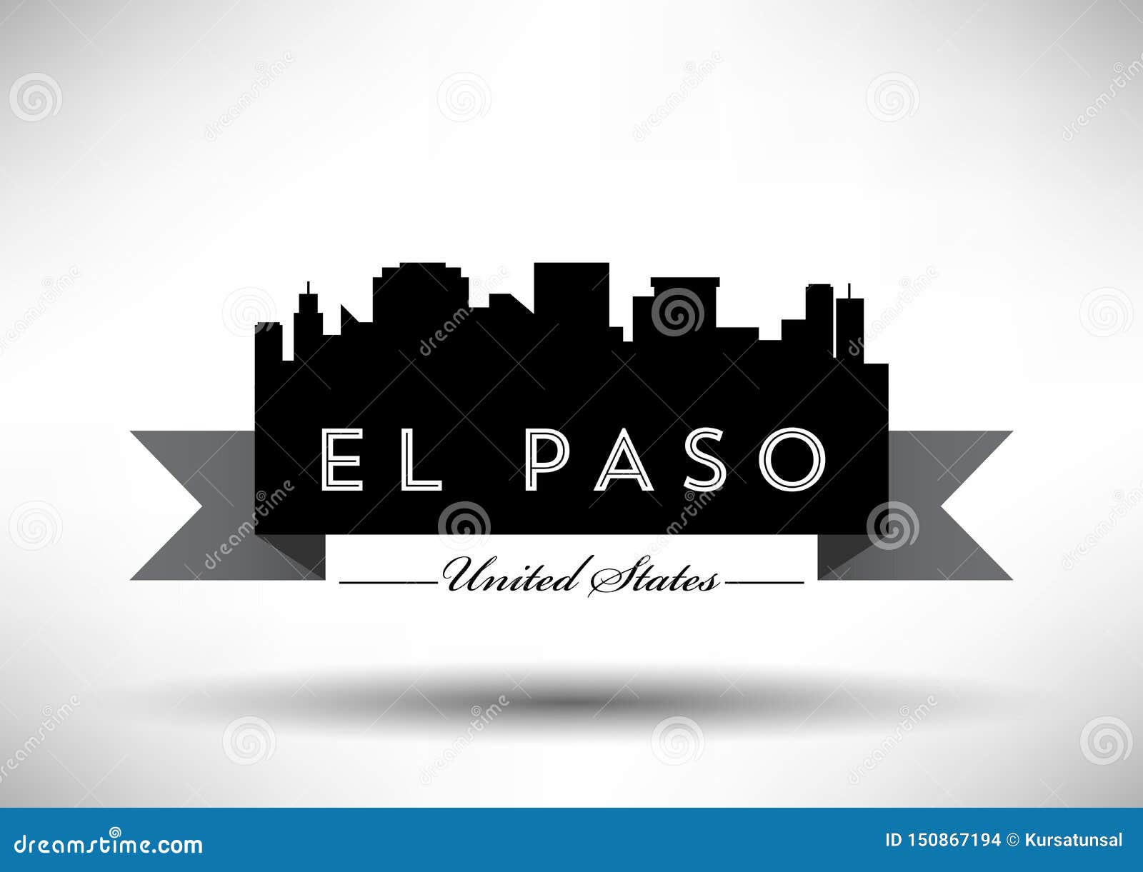 Vector Graphic Design of El Paso City Skyline Stock Vector ...