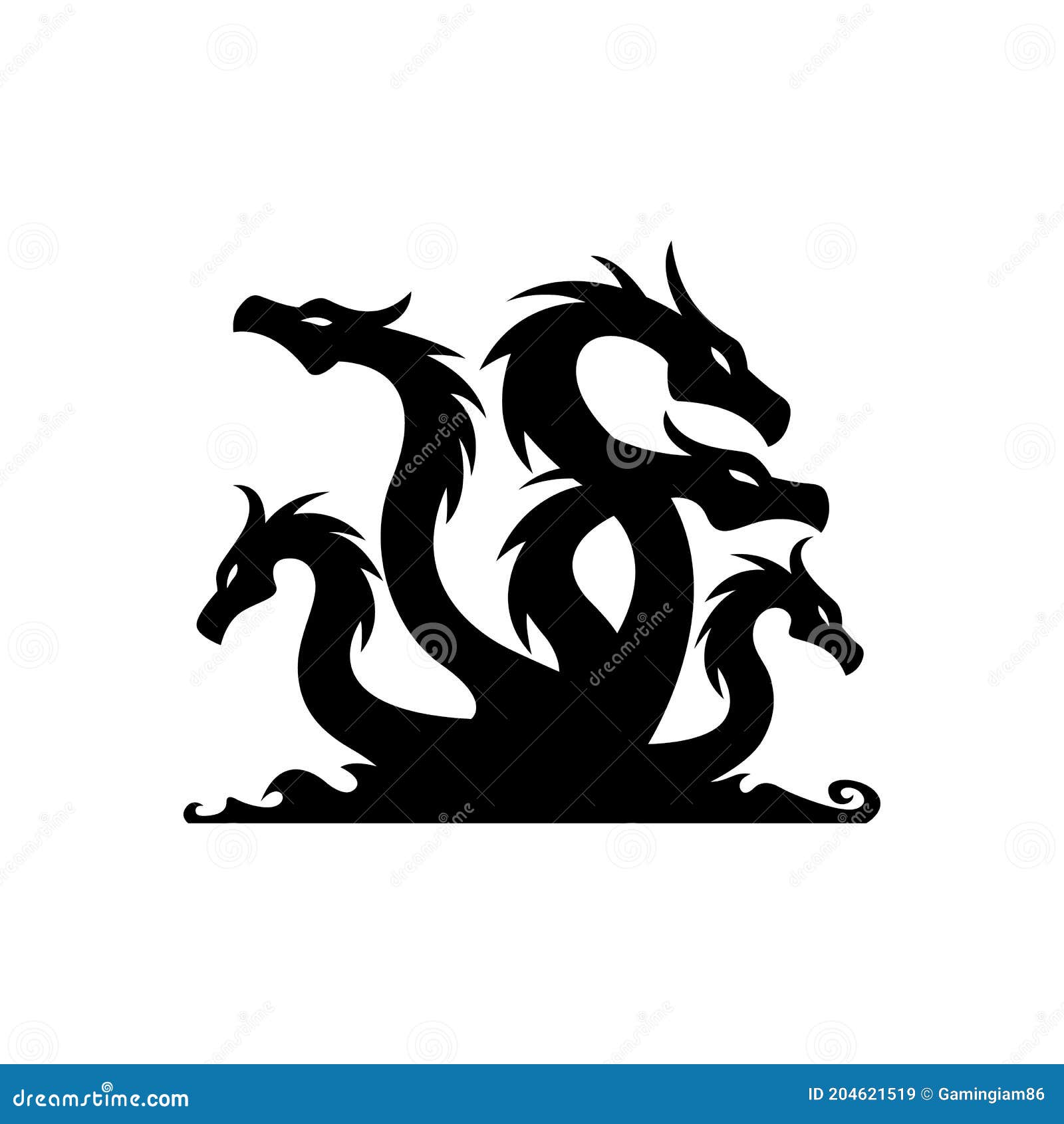 Silhouette Of Hydra Cartoon Vector | CartoonDealer.com #67045981