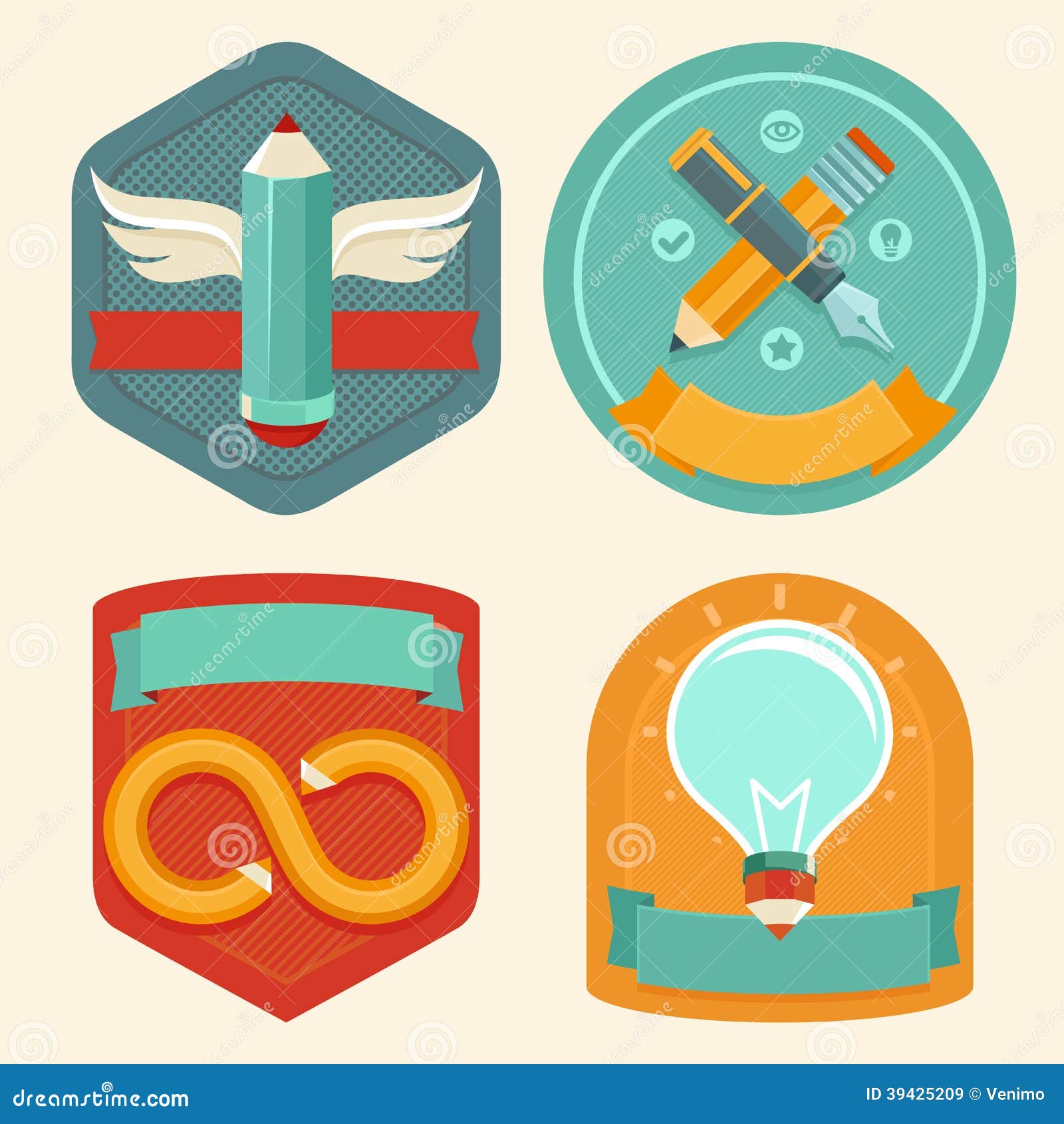 Vector Graphic Design Emblems and Icons Stock Vector - Illustration of ...