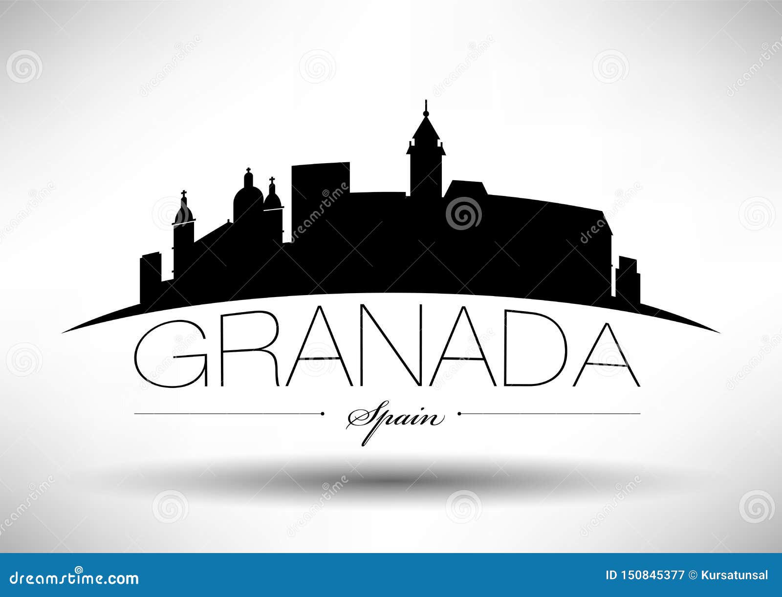 Vector Graphic Design of Granada City Skyline Stock Illustration ...